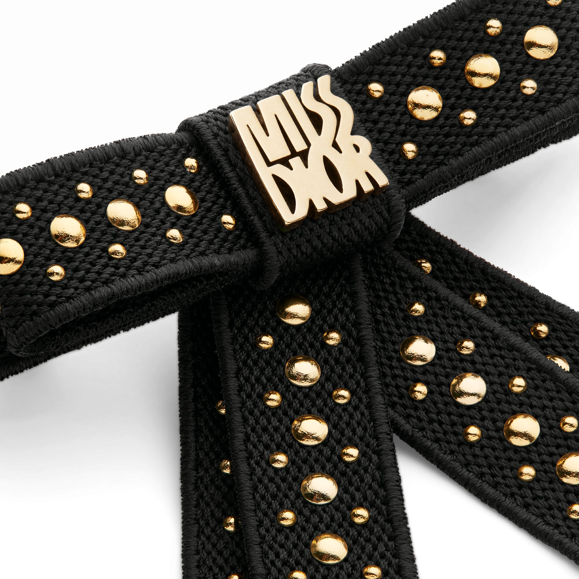 Miss Dior - Dior Twist Bow Black Grosgrain and Gold-Finish Studs | DIOR