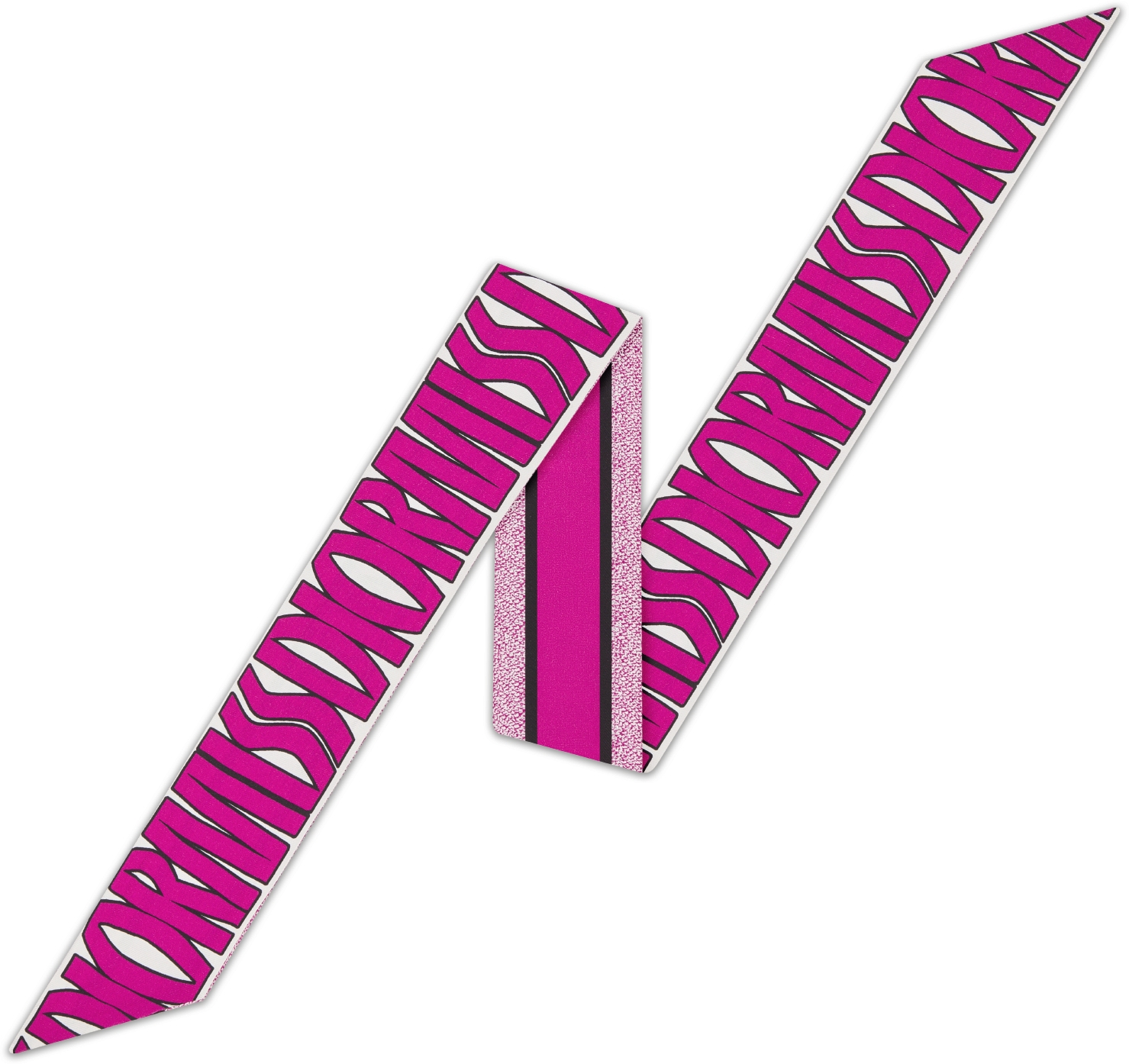 Miss Dior Allover Mitzah Scarf White and Fuchsia Silk Twill | DIOR