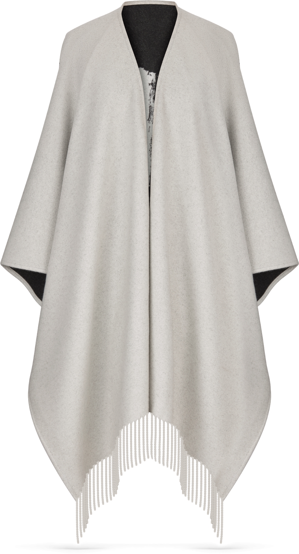 Miss Dior Graffiti Poncho Gray and Black Cashmere | DIOR