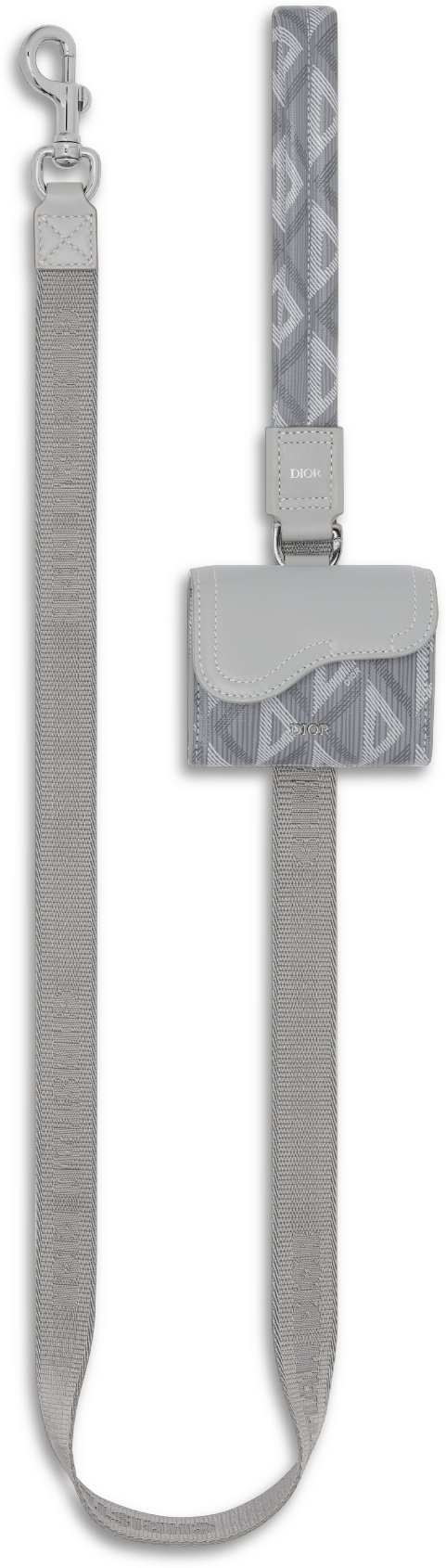 Pet Leash Dior Gray Nylon Jacquard and Dior Gray Coated Cotton Canvas with CD Diamond Print | DIOR