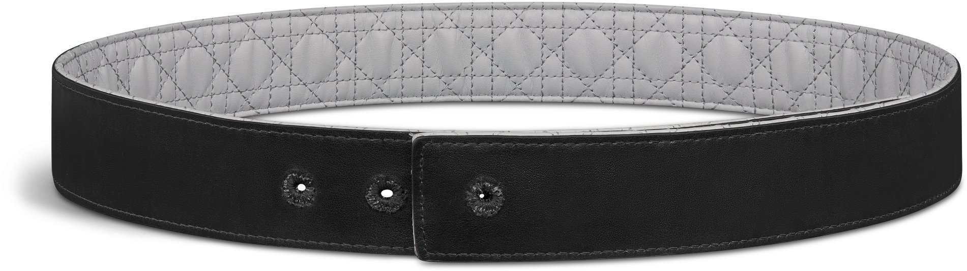 Reversible Belt Strap Dior Gray Cannage Kumo Leather and Black Smooth ...