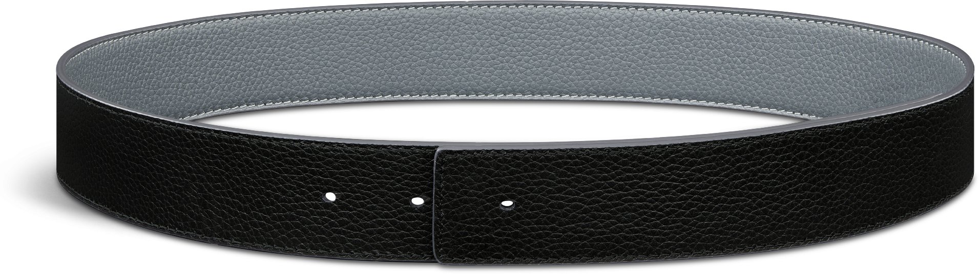 Reversible Belt Strap Deep Gray Grained Calfskin and Black Grained ...