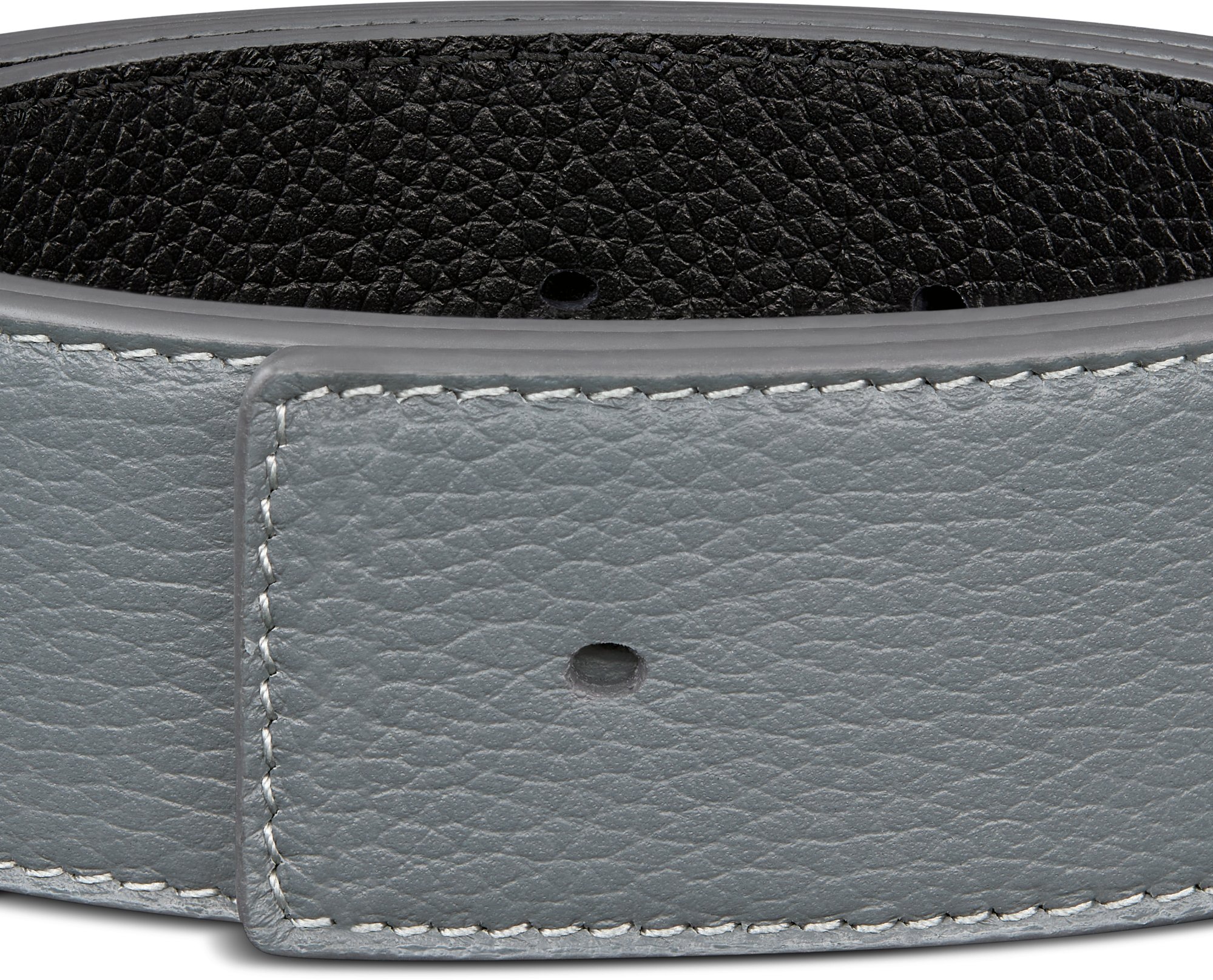 Reversible Belt Strap Deep Gray Grained Calfskin and Black Grained ...