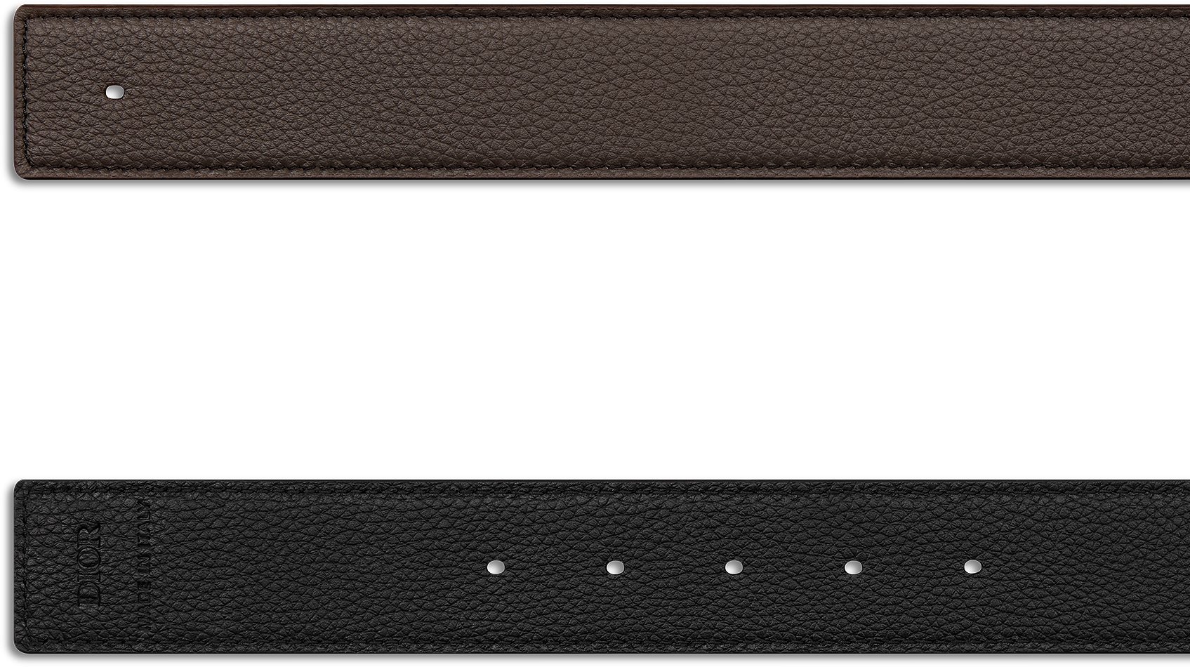 Reversible Belt Strap Brown Grained Calfskin and Black Grained Calfskin ...