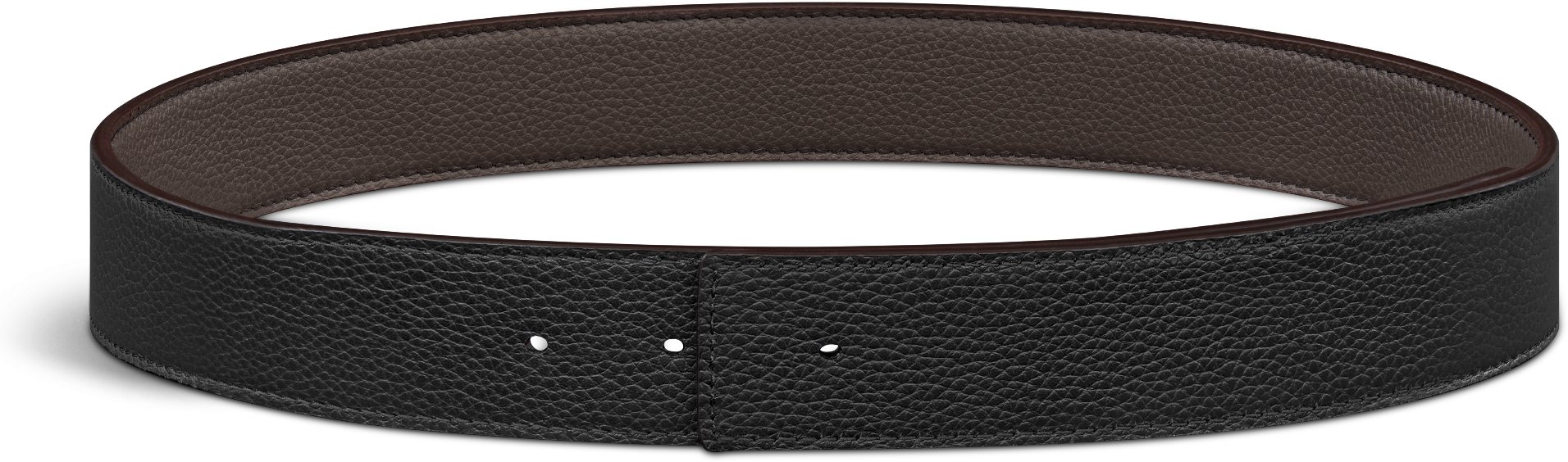 Reversible Belt Strap Brown Grained Calfskin and Black Grained Calfskin ...