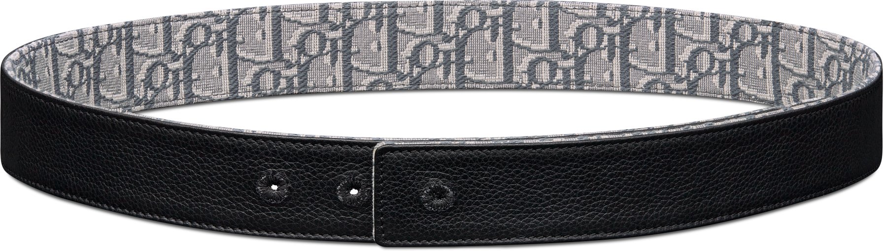 Reversible Belt Strap Deep Gray Dior Oblique Jacquard and Deep Gray ...