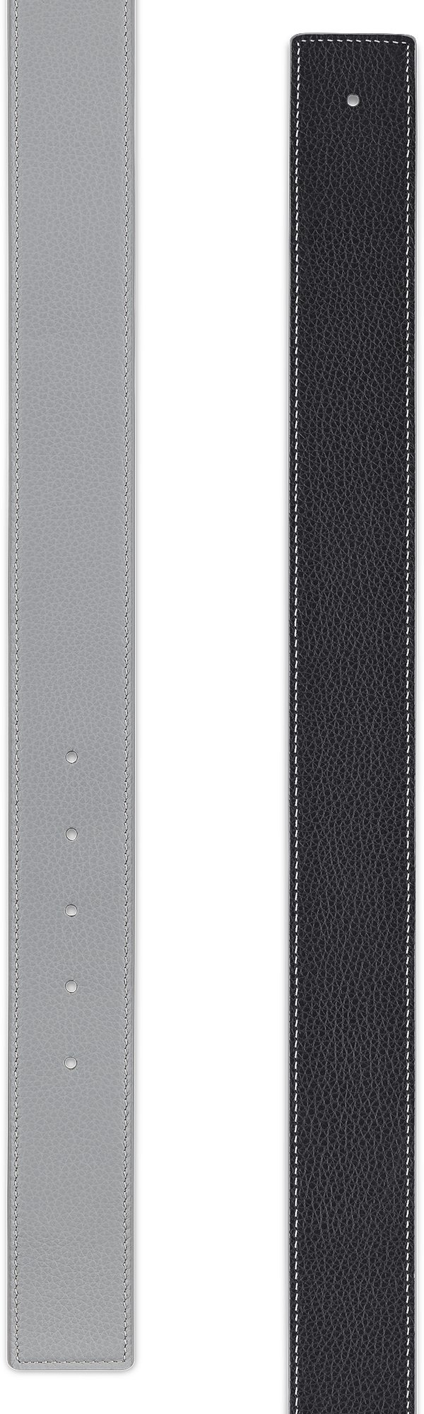 Reversible Belt Strap Black and Gray Grained Calfskin, 40 MM | DIOR