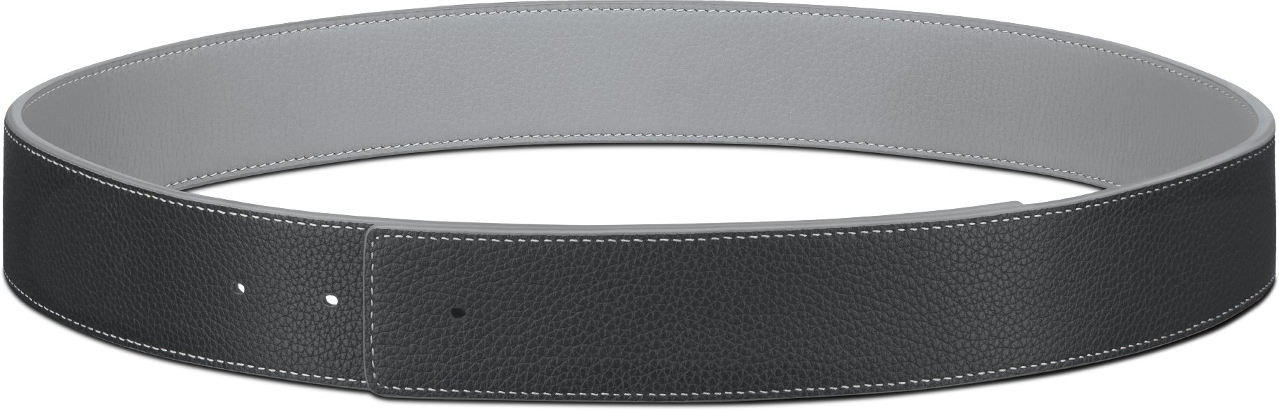 Reversible Belt Strap Black and Gray Grained Calfskin, 40 MM | DIOR