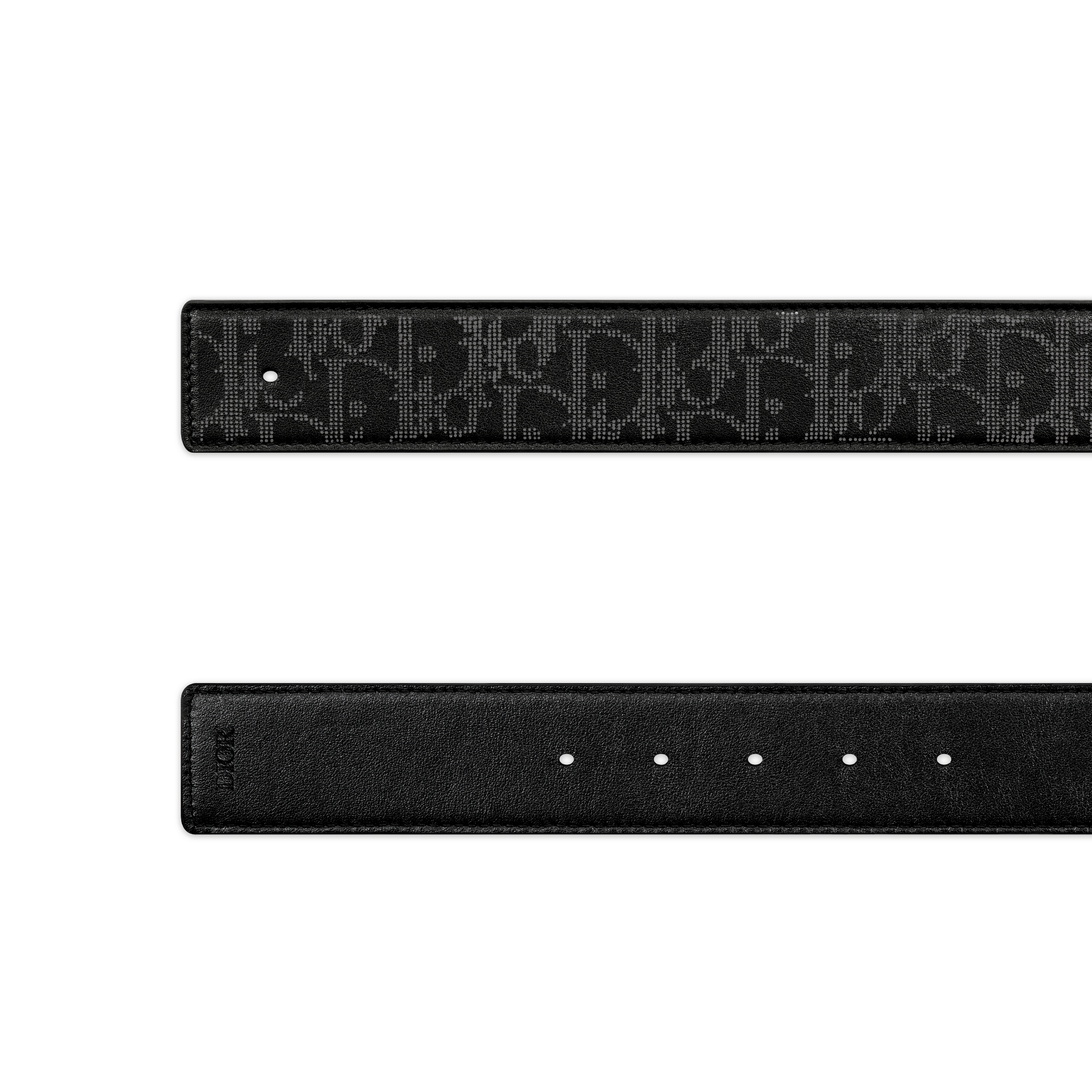 Reversible Belt Strap Black Dior Oblique Galaxy Leather and Black ...