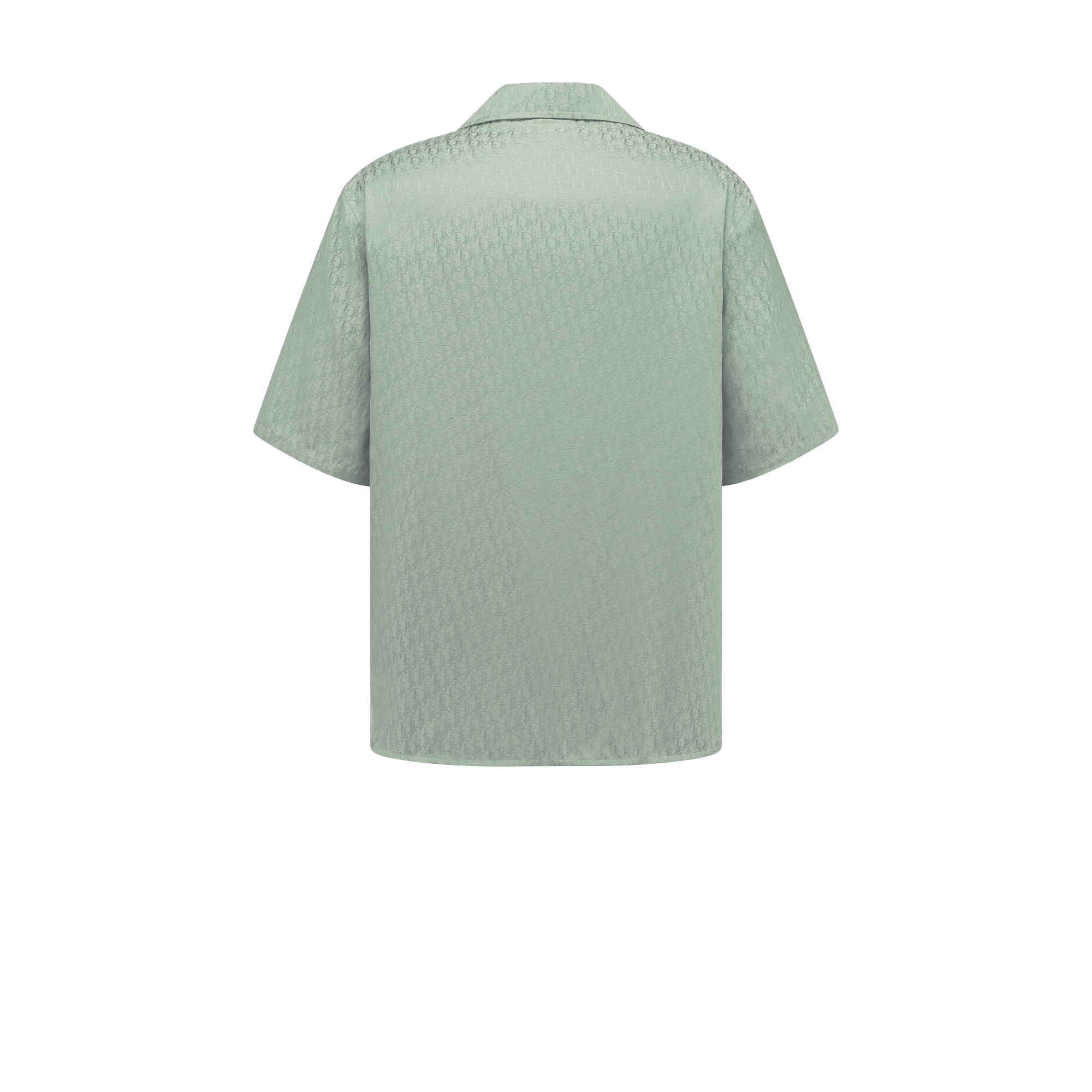 Chemise à manches courtes Dior Oblique Jacquard de soie et coton vert ...