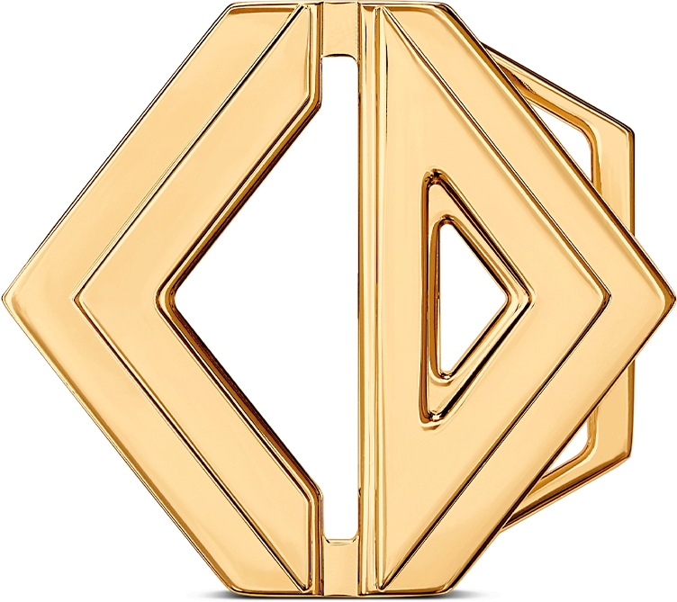 CD Diamond Belt Buckle Gold-Finish Brass, 40 MM | DIOR