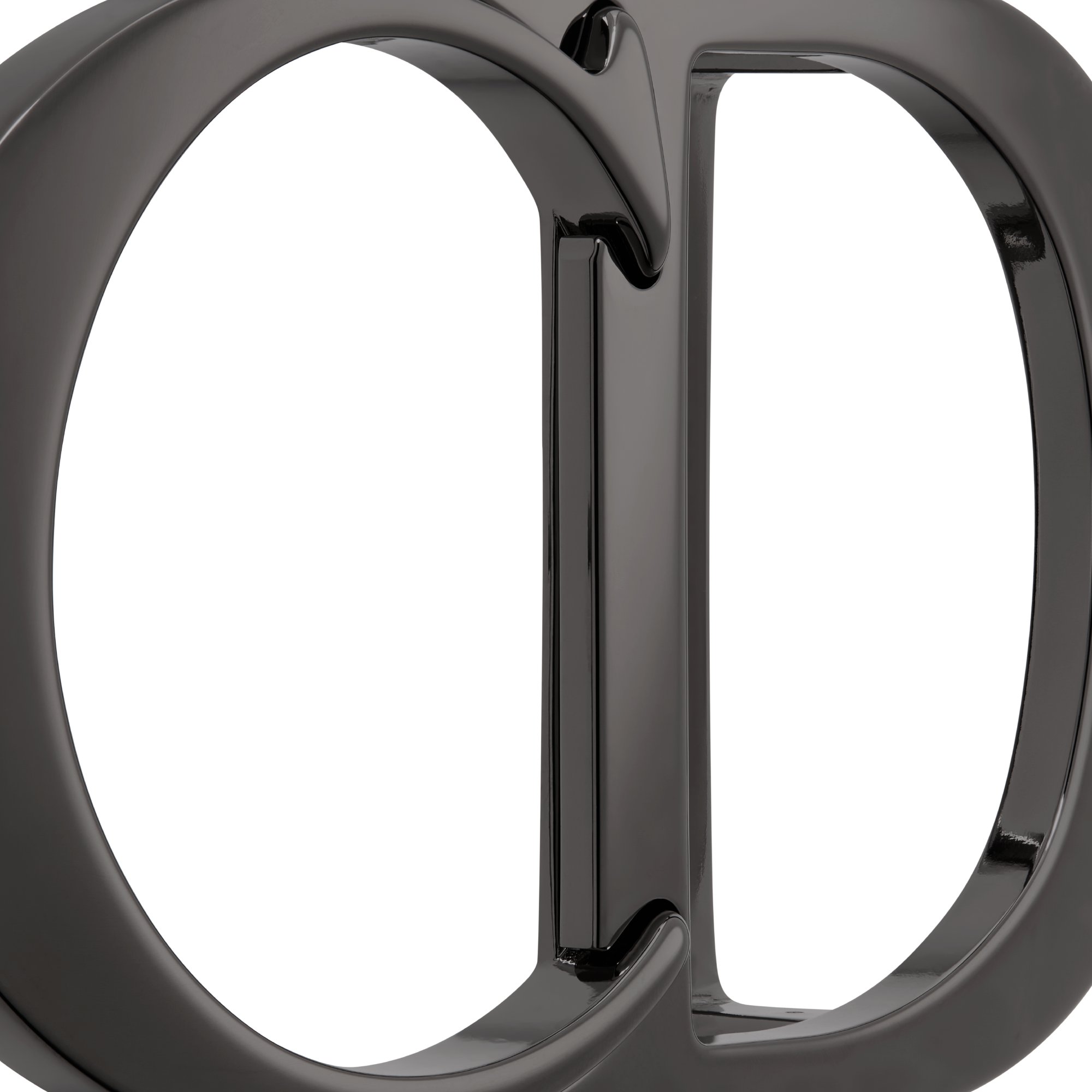 CD Icon Belt Buckle Ruthenium-Finish Brass, 40 MM | DIOR