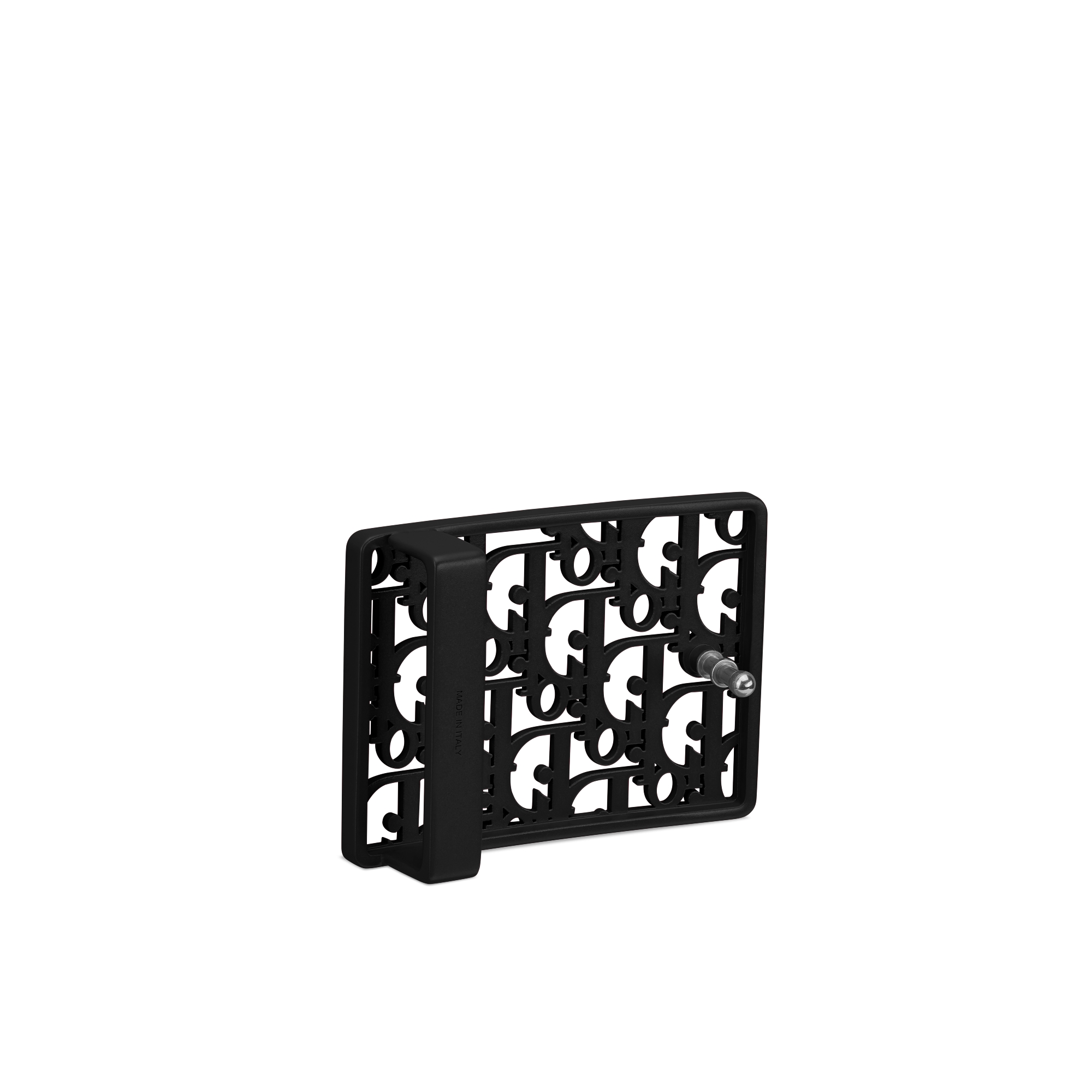 Fivela de cinto Dior Oblique Cosmo Metal com acabamento laqueado preto ...