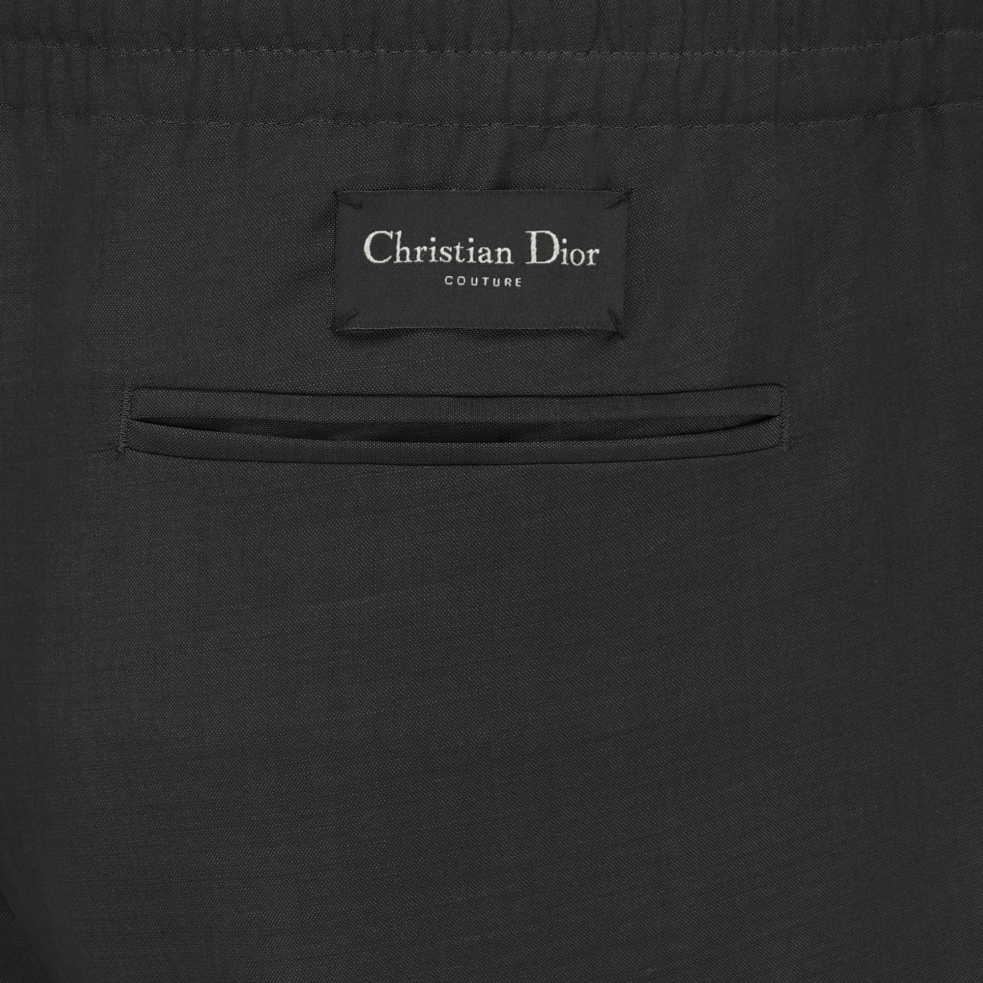 Chique joggingbroek met Christian Dior Couture-label Grijze scheerwol ...