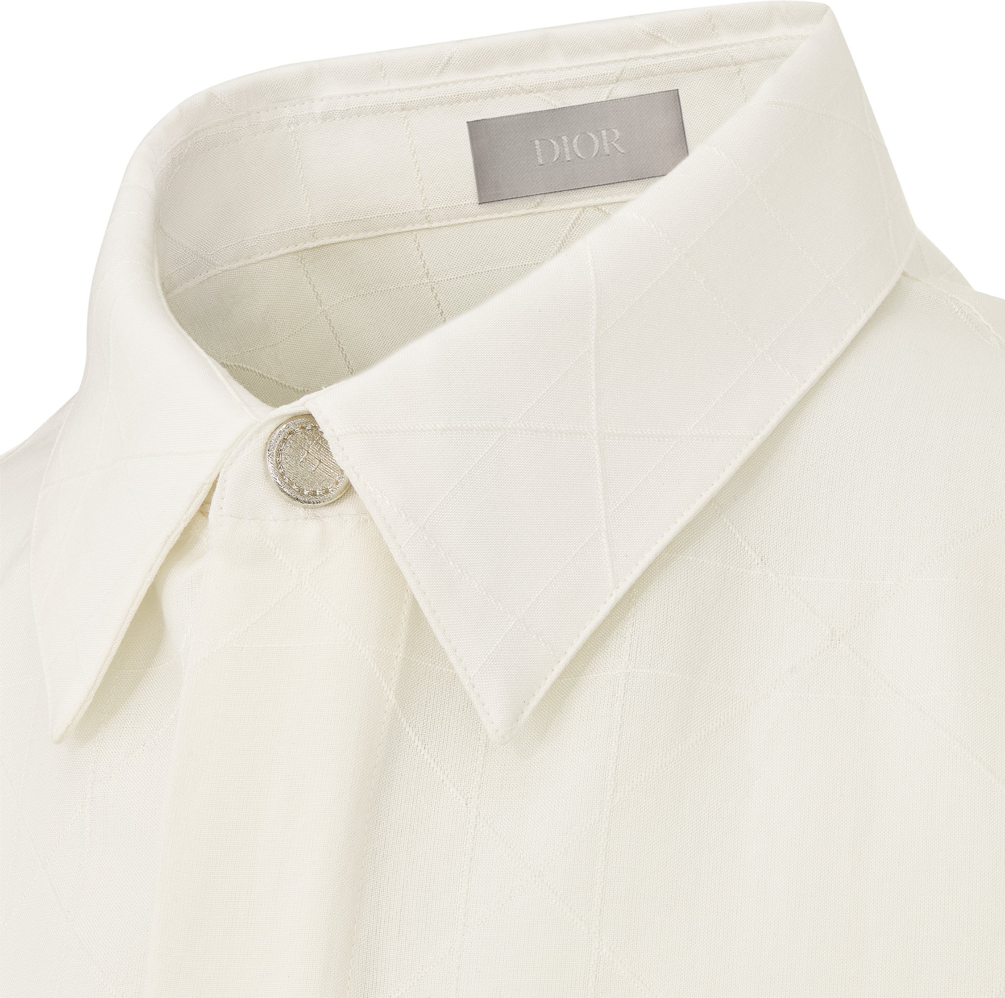 Camisa Dior Icons de manga corta Mezcla de seda blanca | DIOR