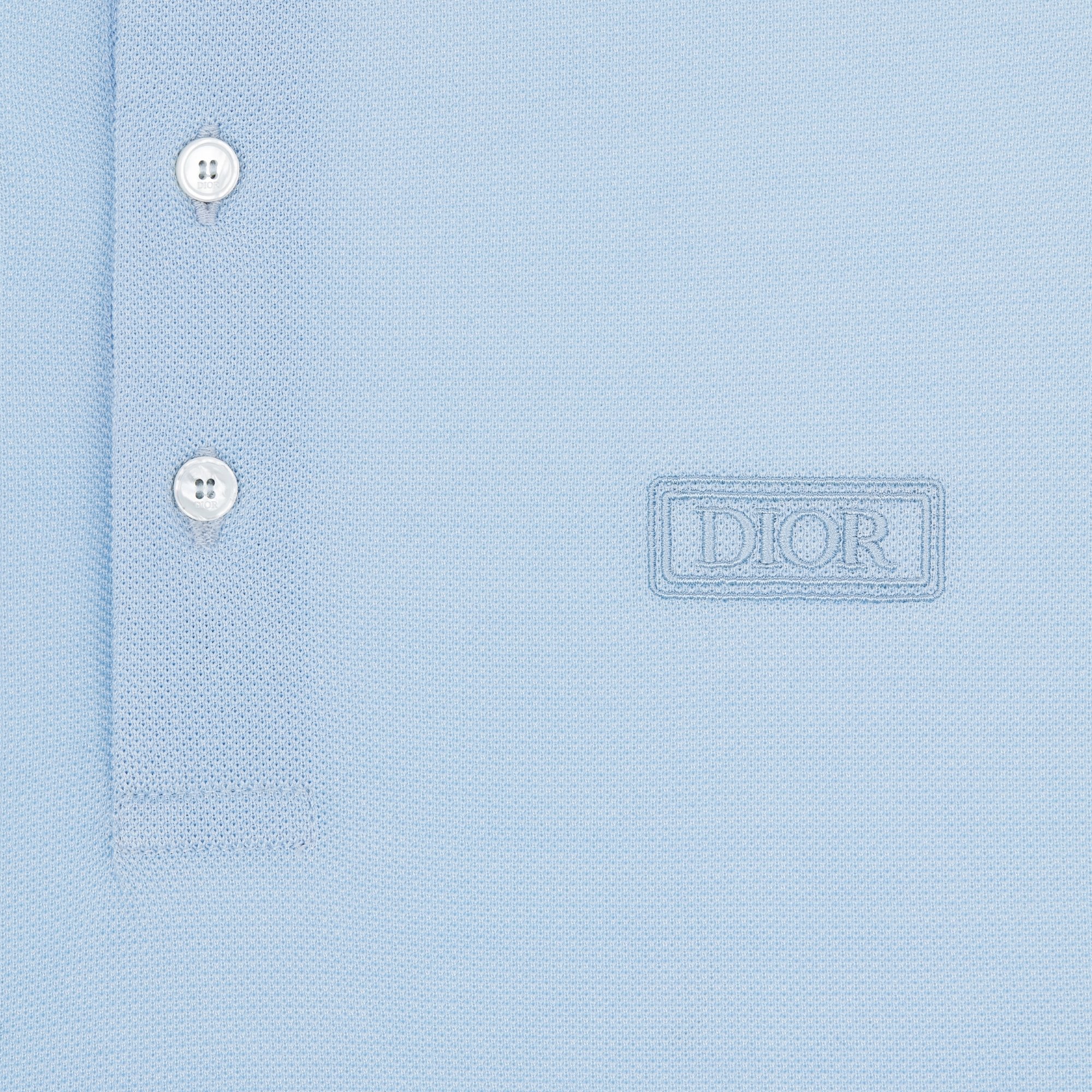 Dior Icons Polo Shirt Blue Cotton and Silk Piqué | DIOR
