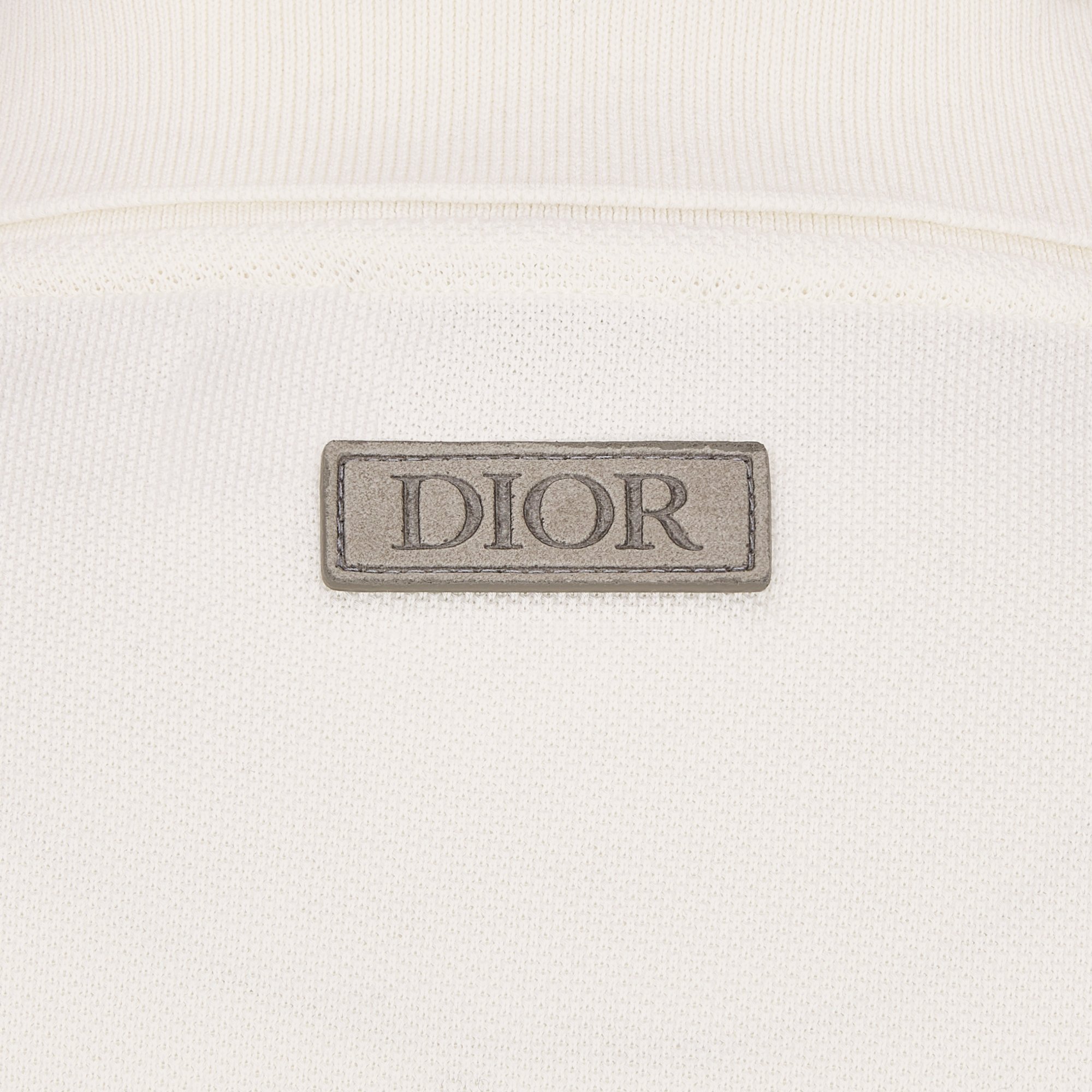 Dior Icons Polo Shirt White Cotton Piqué and Silk | DIOR
