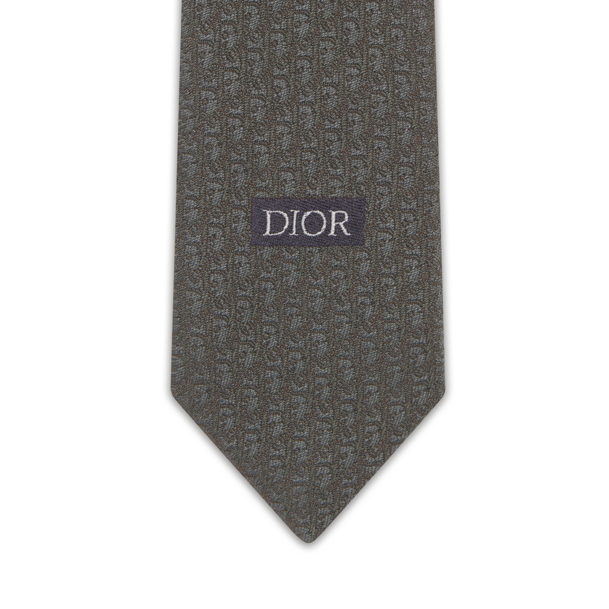 Dior Oblique Tie Deep Khaki Silk | DIOR
