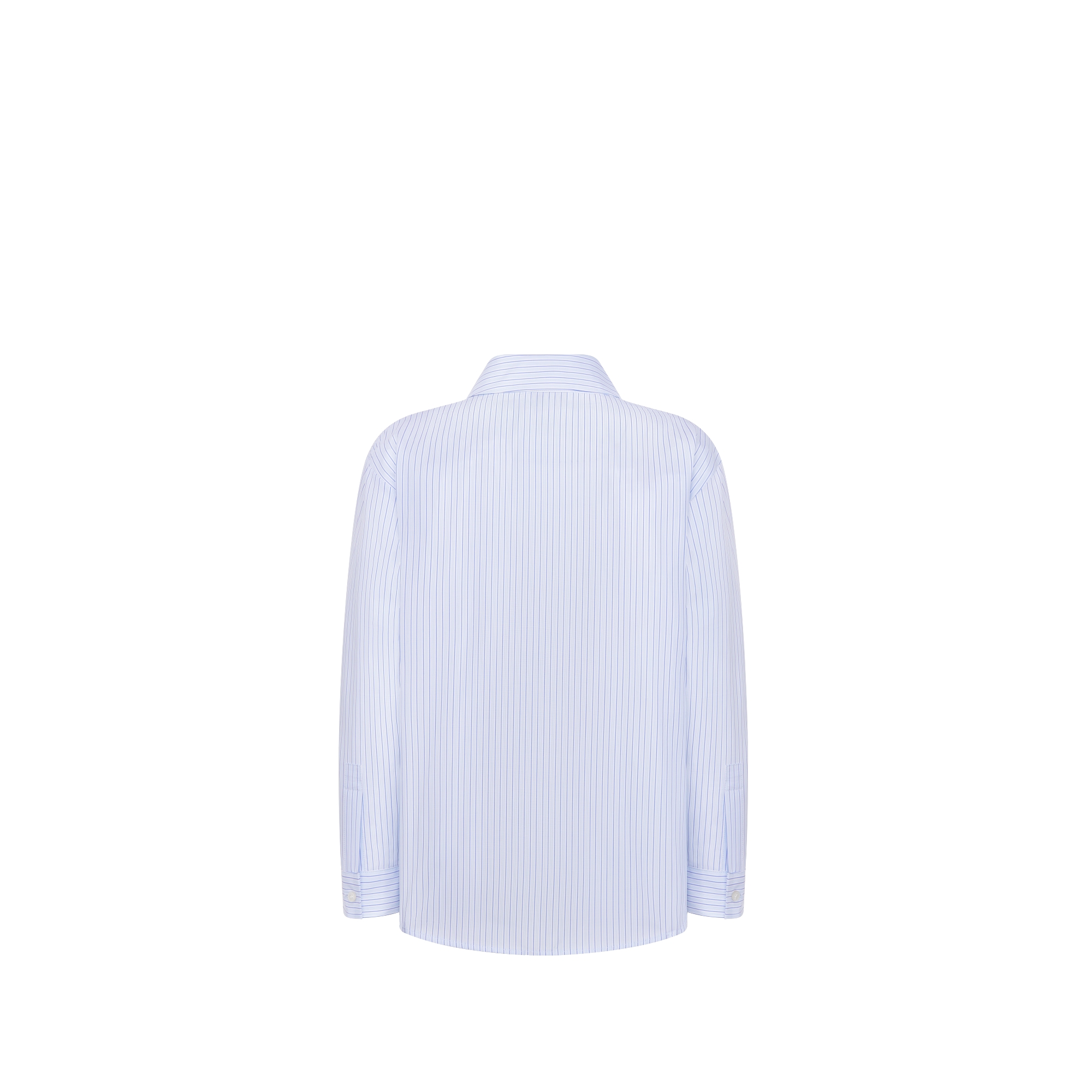 Kids' Bobby Shirt White Cotton Poplin with Blue Stripes | DIOR
