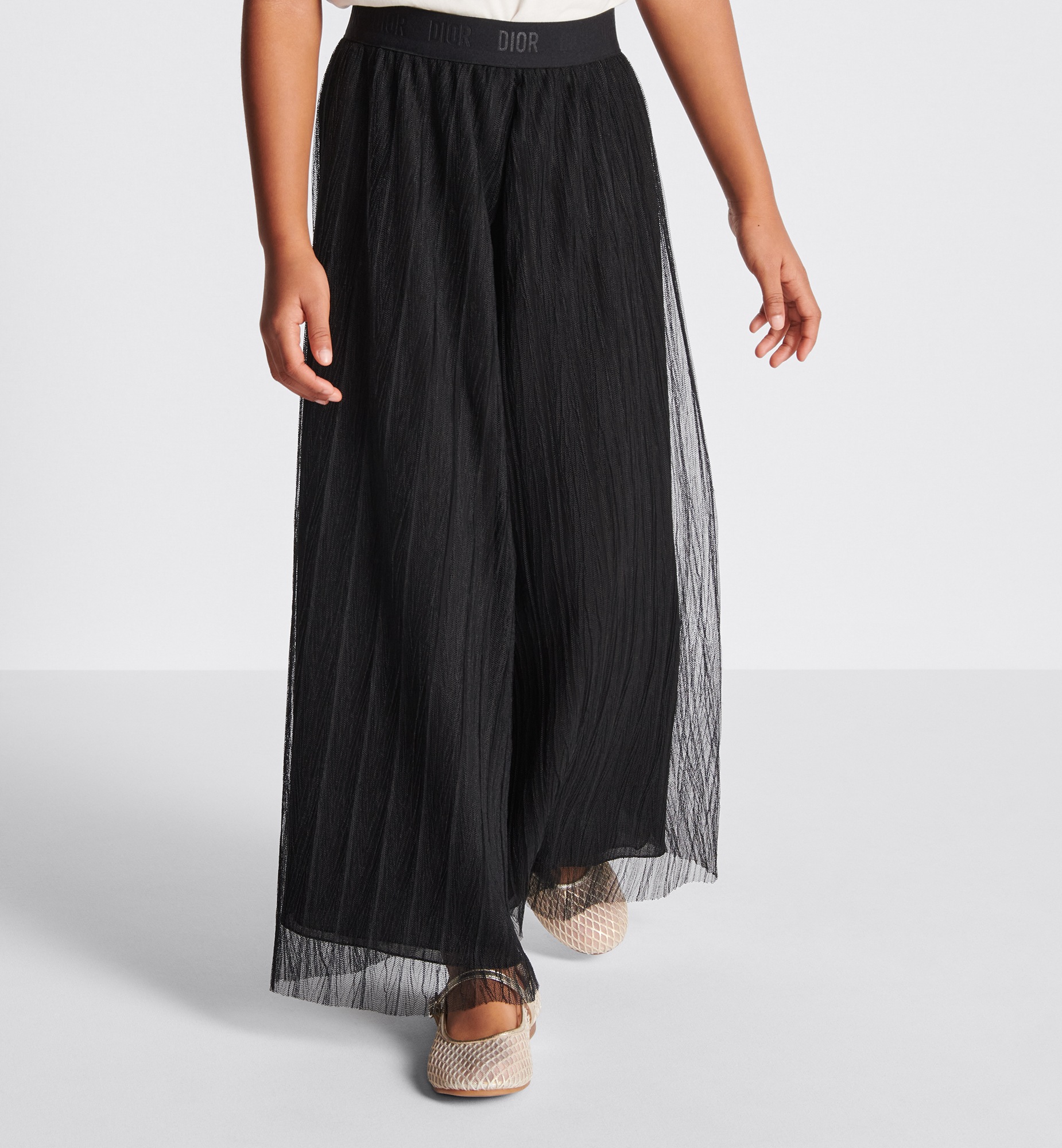 Hose mit weitem Bein Tüll in Schwarz | DIOR