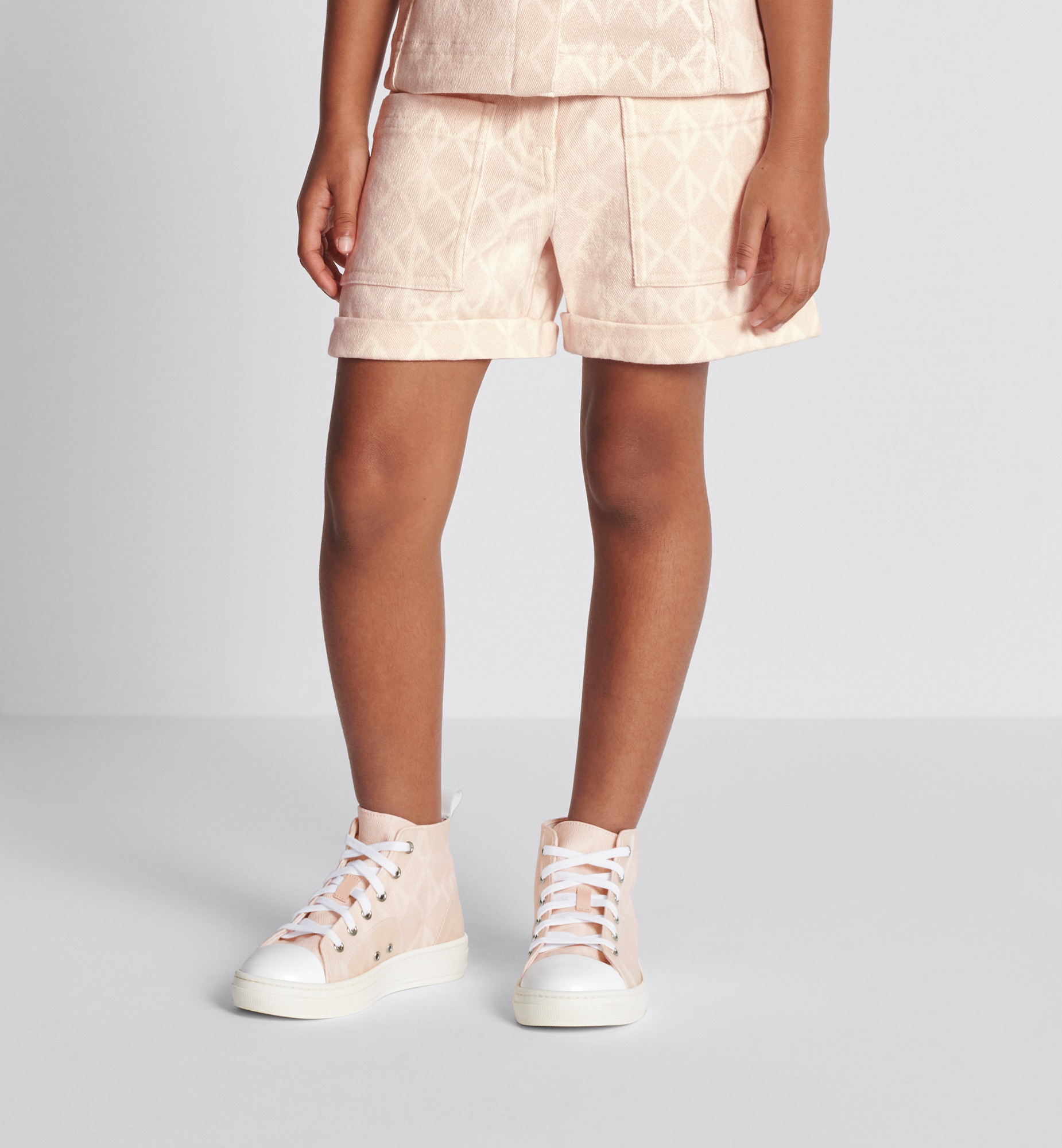 Kids' Shorts CD Diamond Pale Pink Cotton Gabardine | DIOR