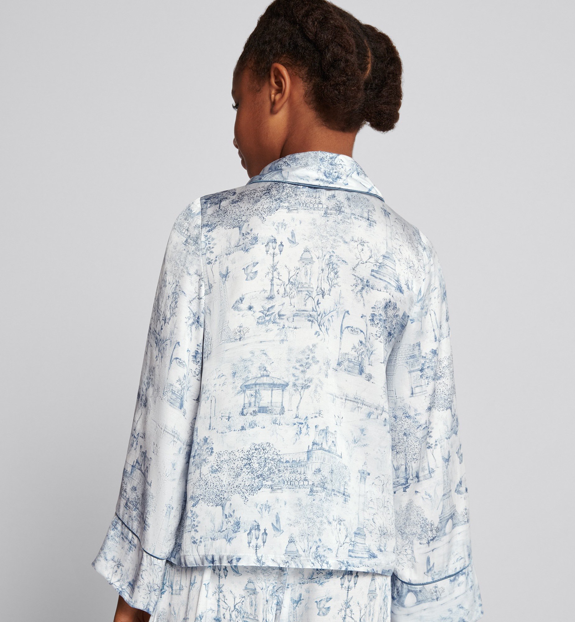 Hemd für Kinder Voile mit Satin-Finish in Elfenbein und Toile de Jouy ...