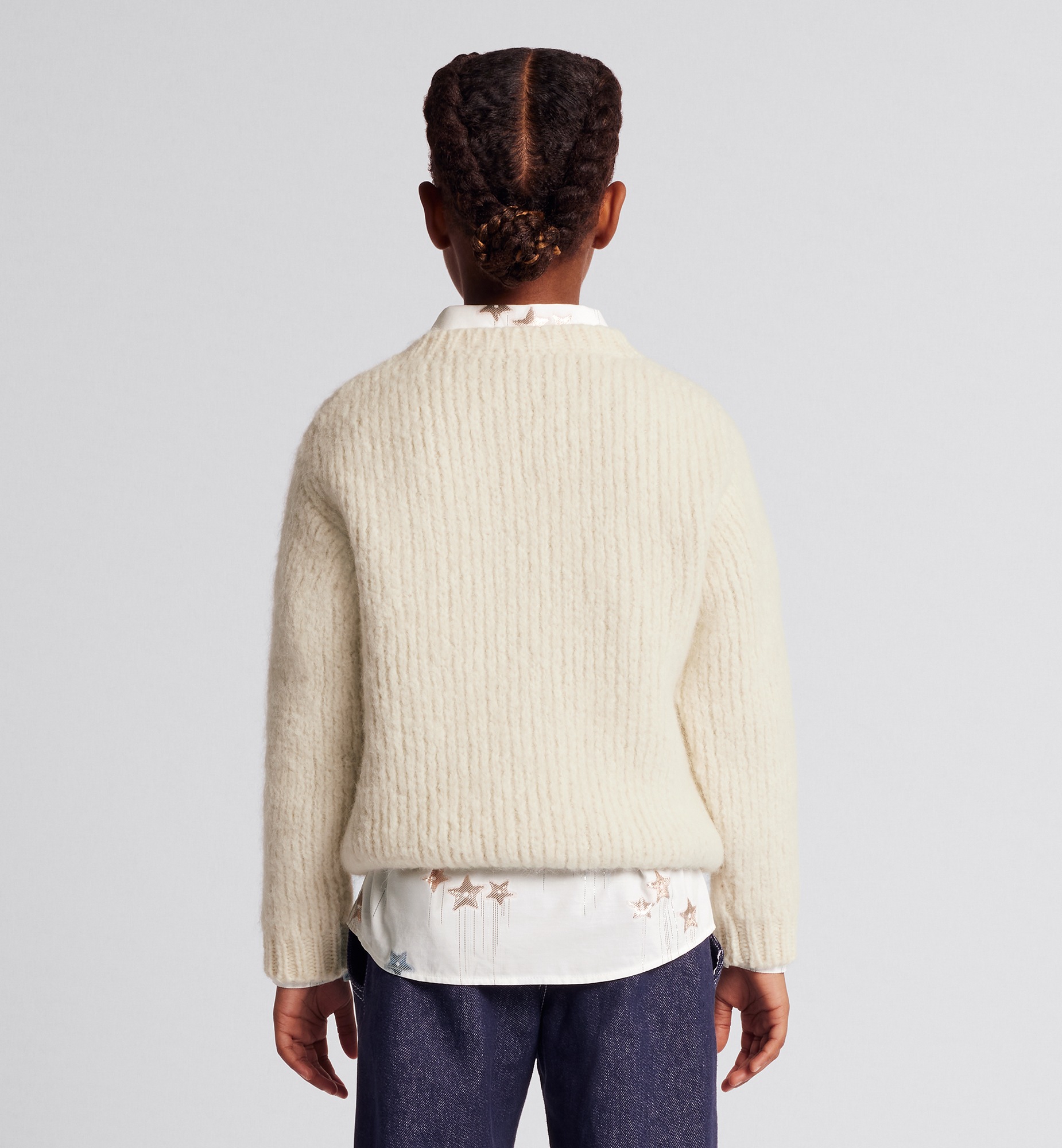 Kids' Sweater Ivory Alpaca and Wool Blend Knit with Silver-Tone CD ...