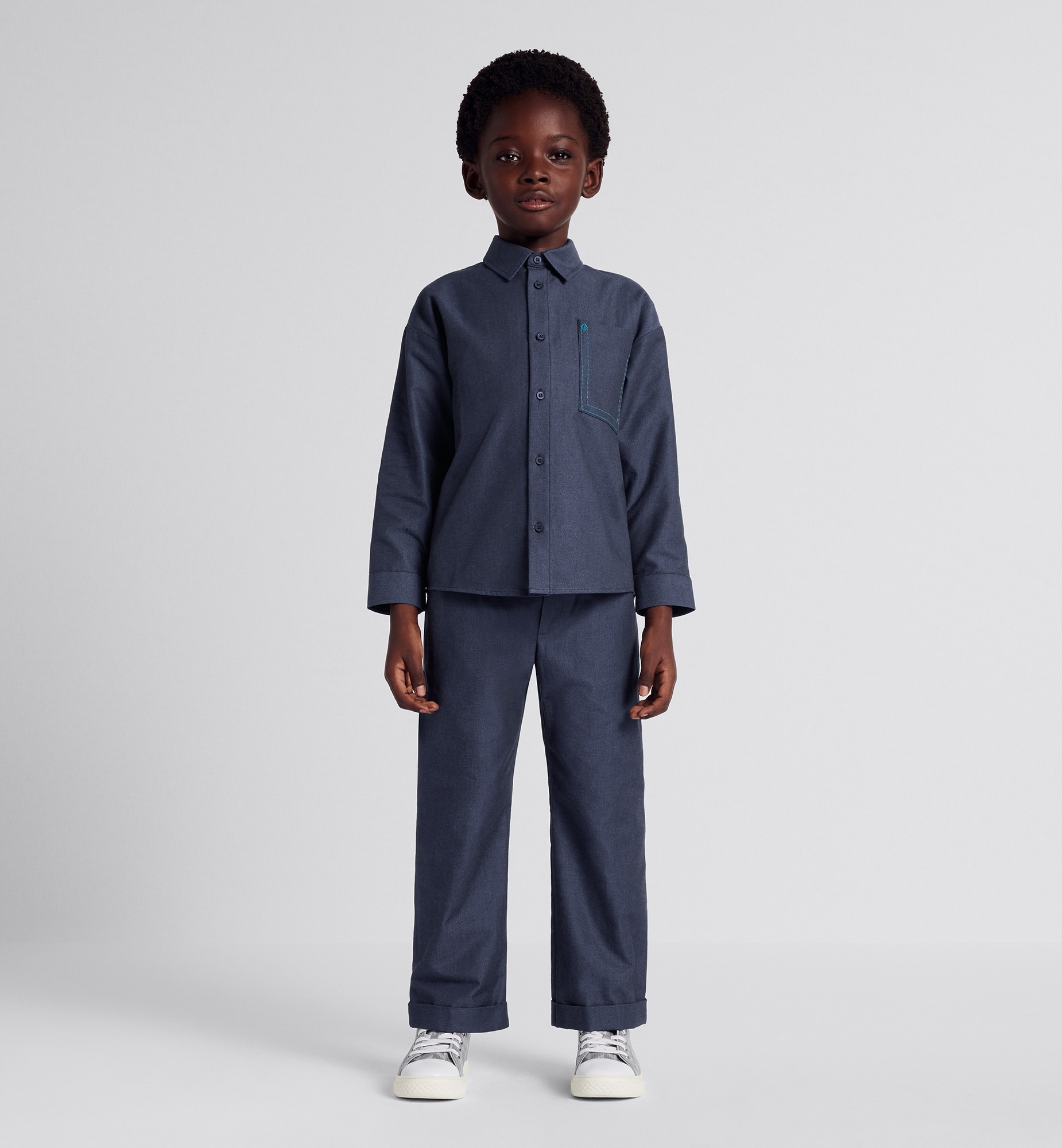 Kids' Pants Navy Blue Cotton Canvas | DIOR