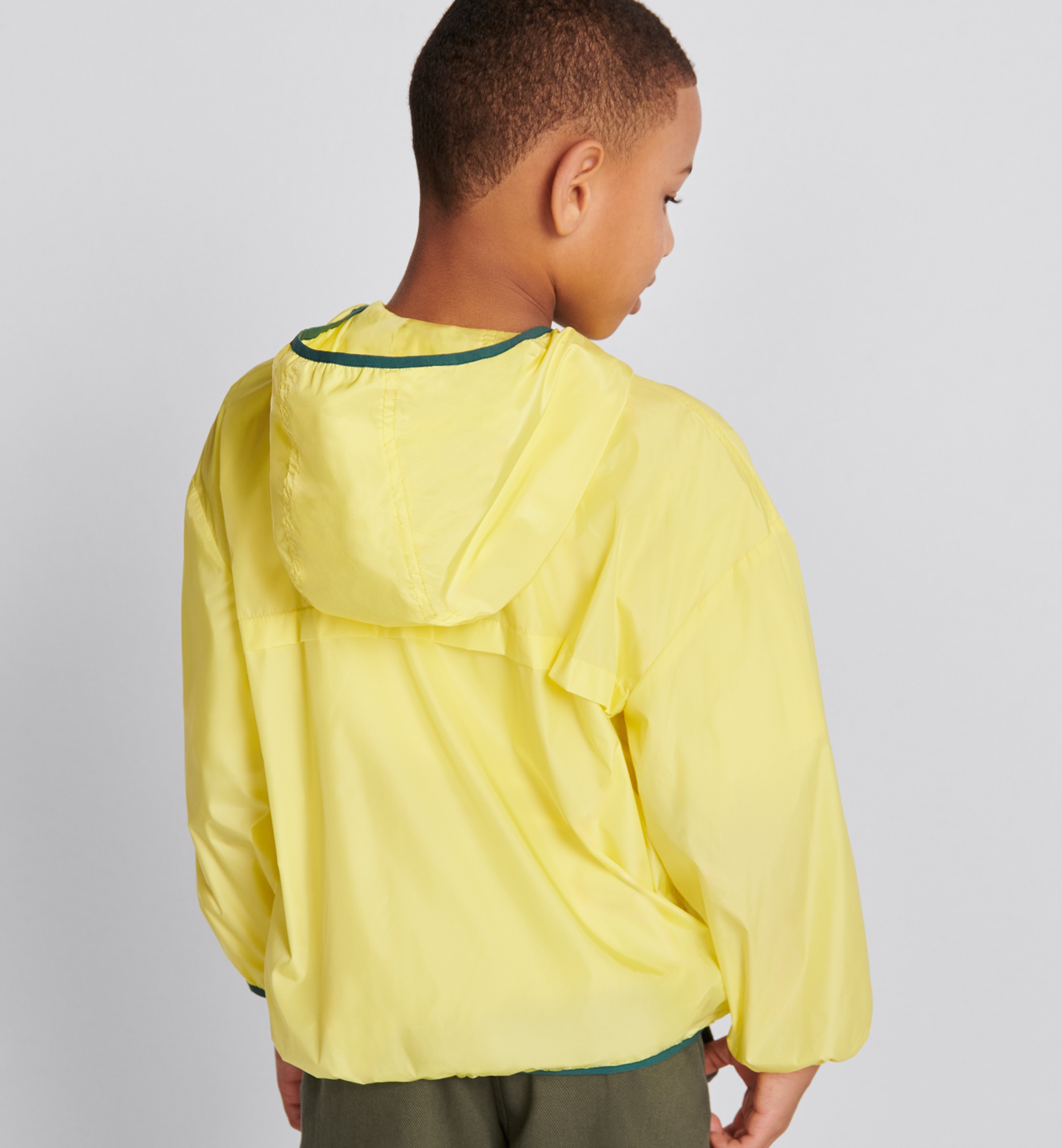 Kids' Hooded Windbreaker Yellow Water-Repellent Technical Fabric | DIOR