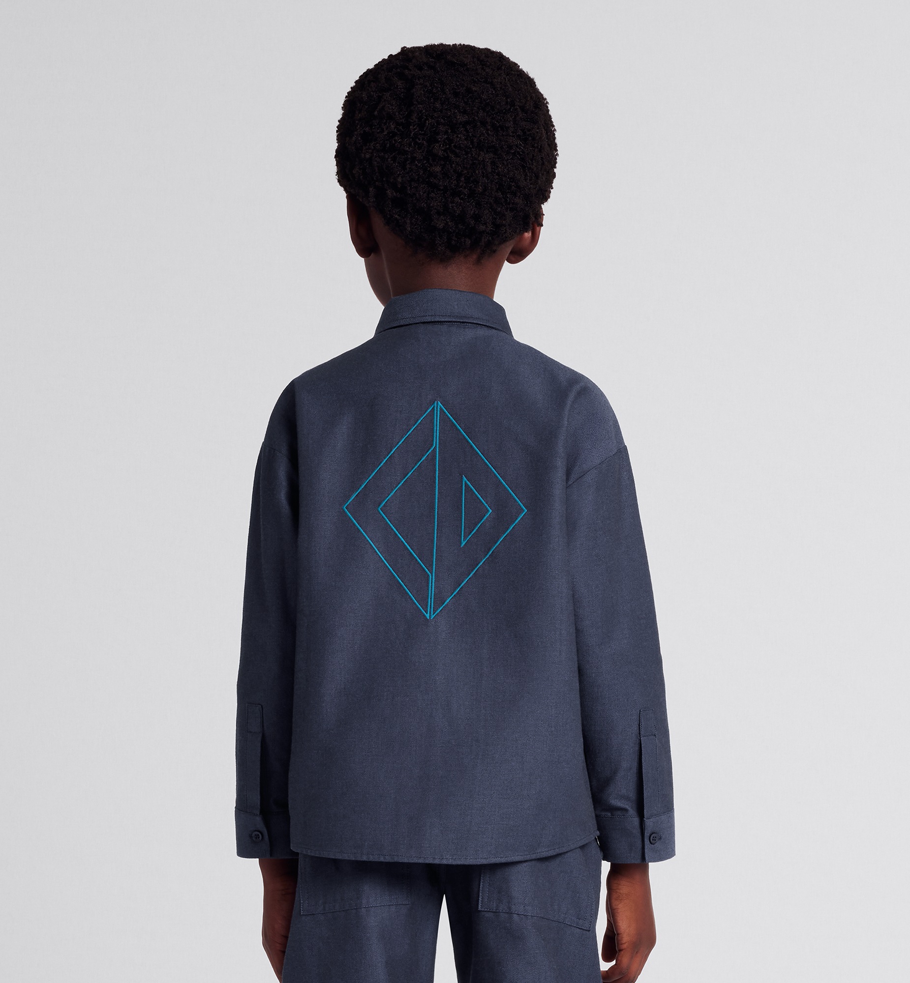 Kids' Shirt Navy Blue Cotton Canvas | DIOR