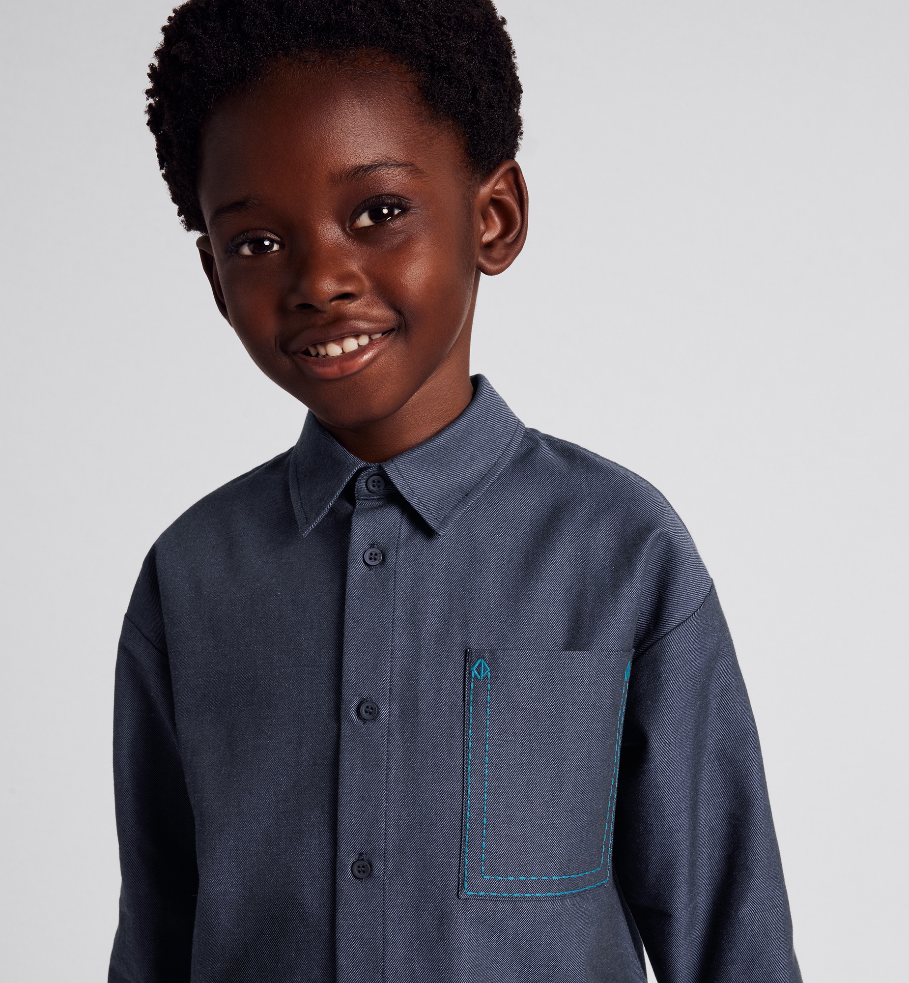 Kids' Shirt Navy Blue Cotton Canvas | DIOR