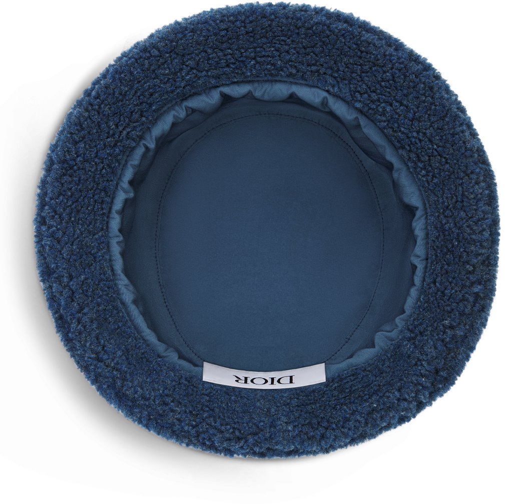 Kids' Bucket Hat Navy Blue Fleece-Effect Bouclé | DIOR