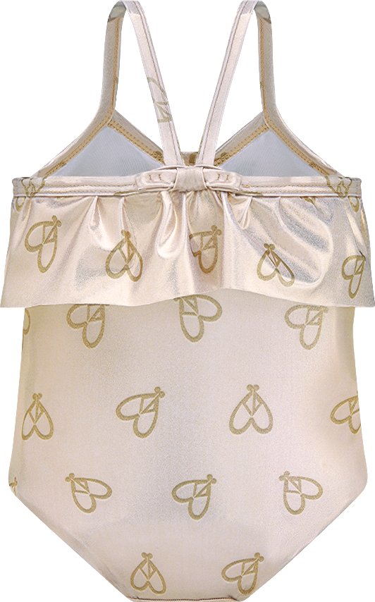 My First Swimsuit Set Gold-Tone Technical Fabric with CD Heart Print | DIOR