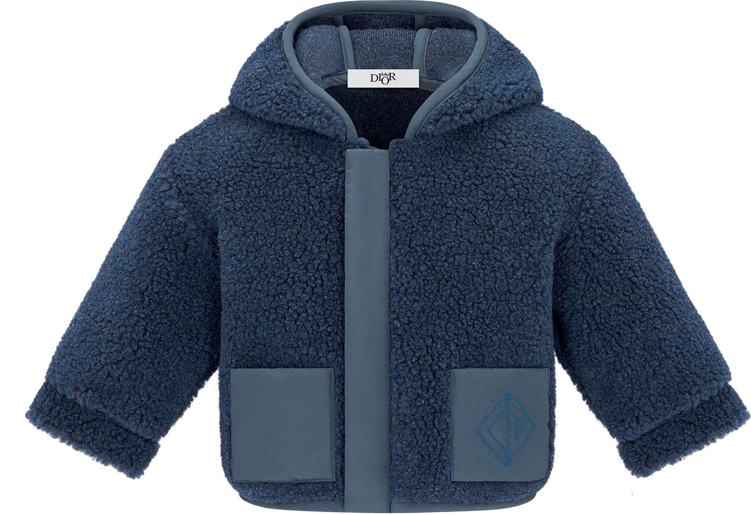 Baby Hooded Jacket Navy Blue Fleece-Effect Bouclé | DIOR