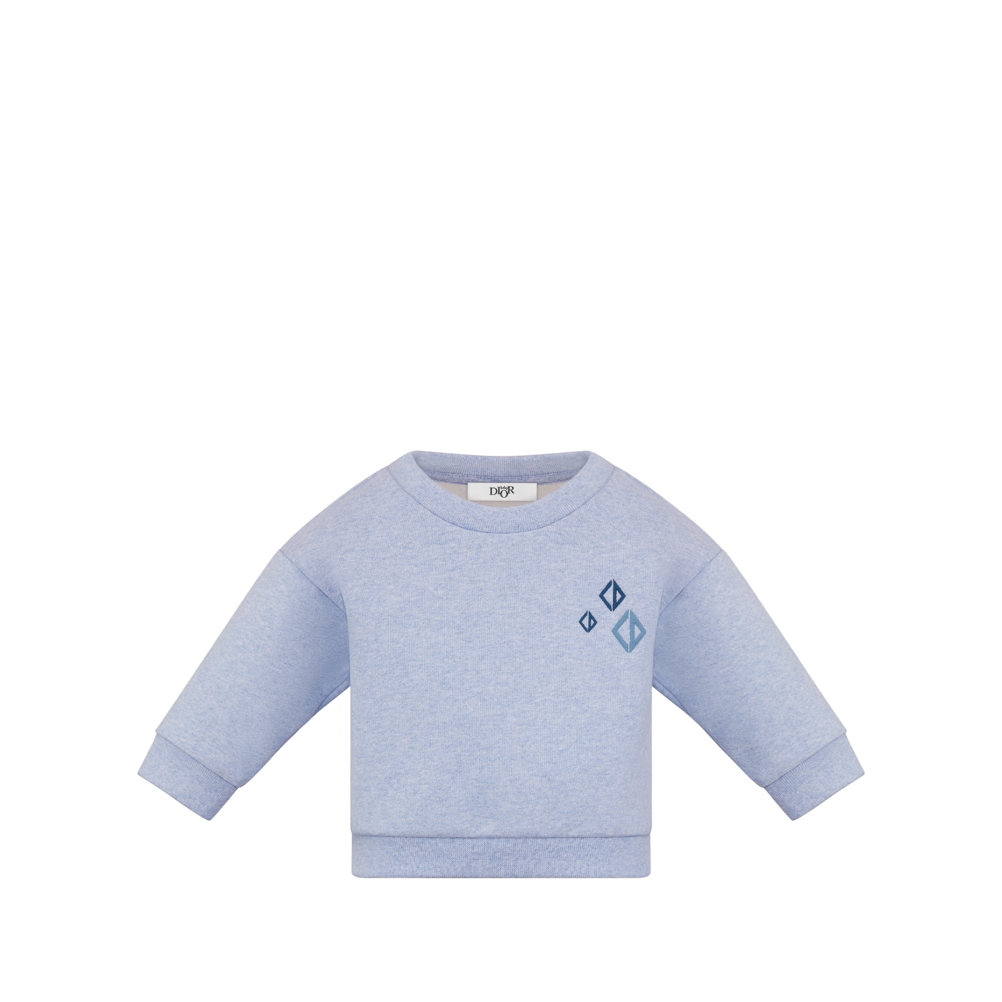 Baby Track Pants Heathered Blue Cotton Fleece | DIOR