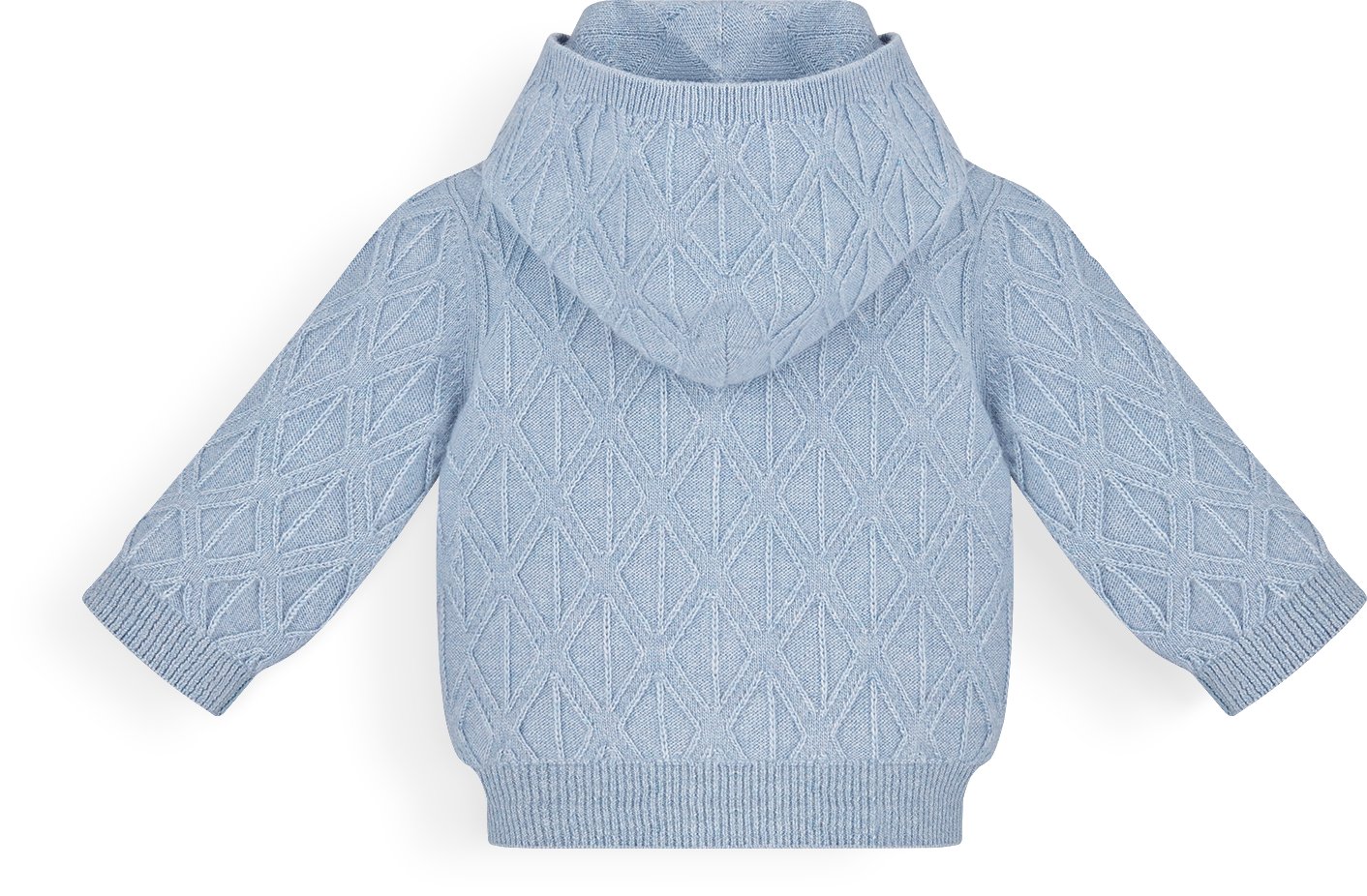 Baby Zipped Cardigan with Hood Blue Wool and Cashmere Blend Knit with ...