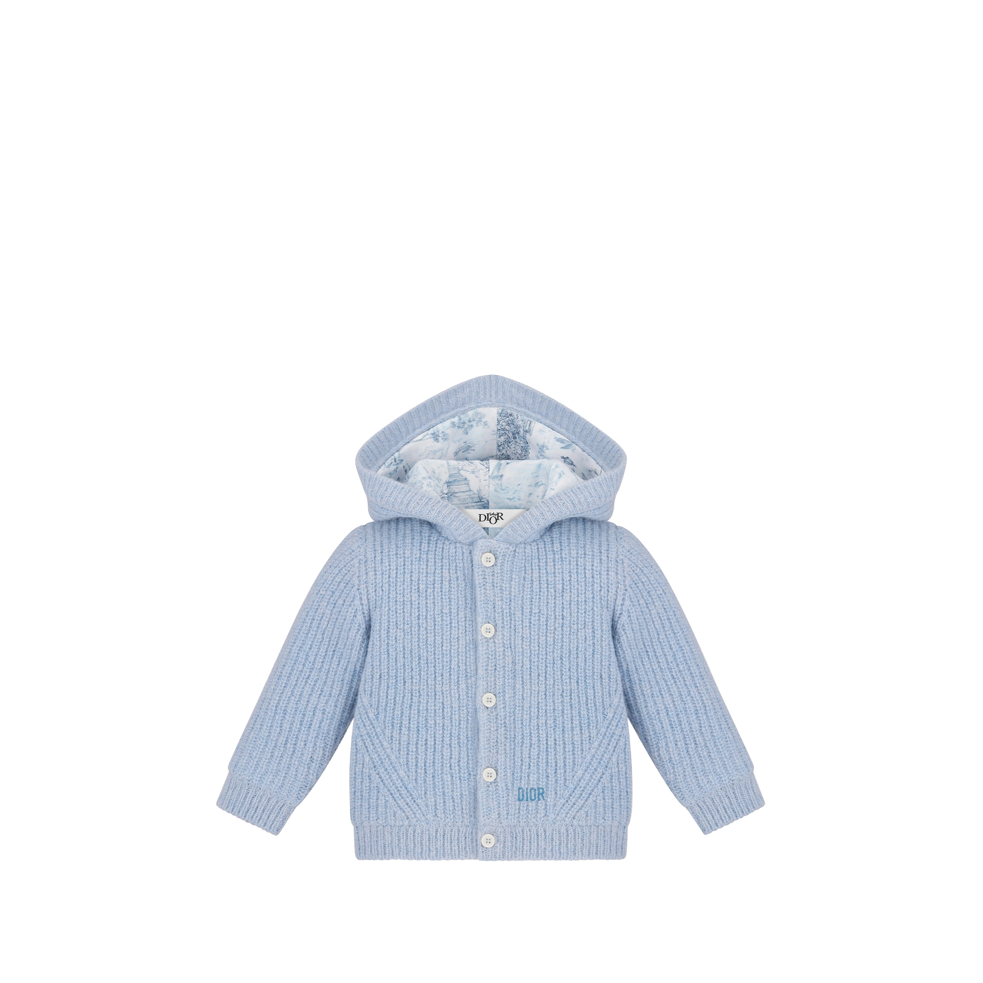 Baby Hooded Cardigan Light Blue Alpaca and Wool Blend Knit and Ivory ...