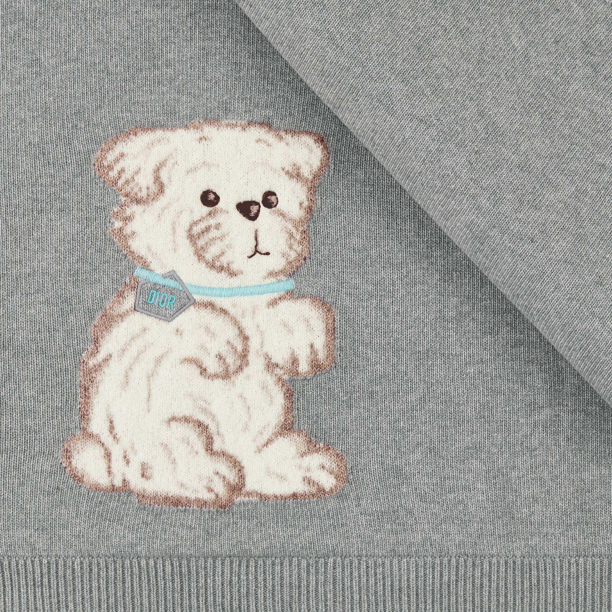 Baby Bobby Blanket Gray Wool and Cashmere Blend Knit | DIOR