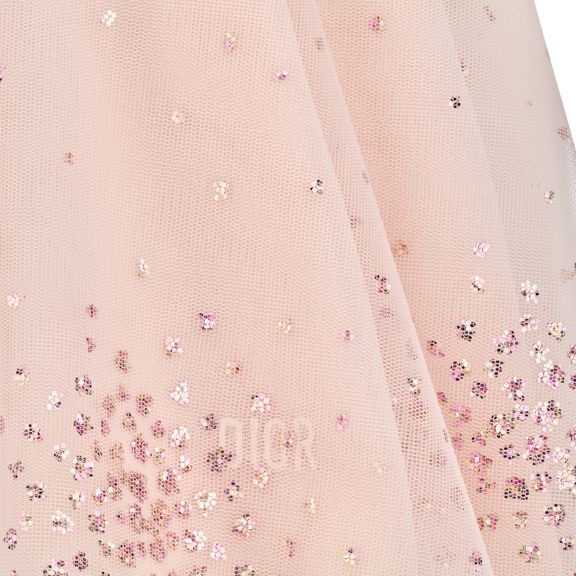 Baby Flared Dress Pale Pink Glitter Tulle | DIOR