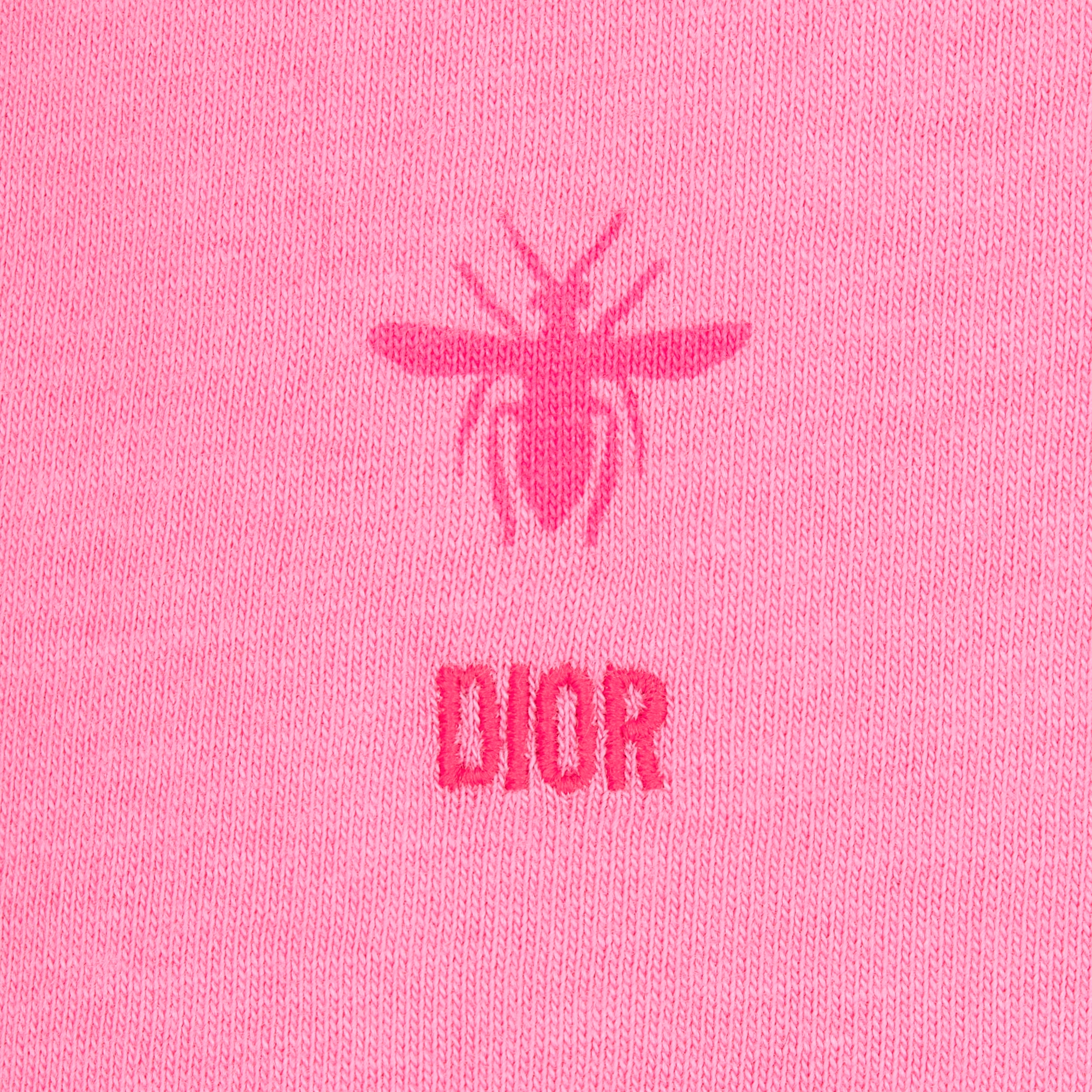Kids' T-Shirt Pink Cotton Jersey with Bee Motif | DIOR