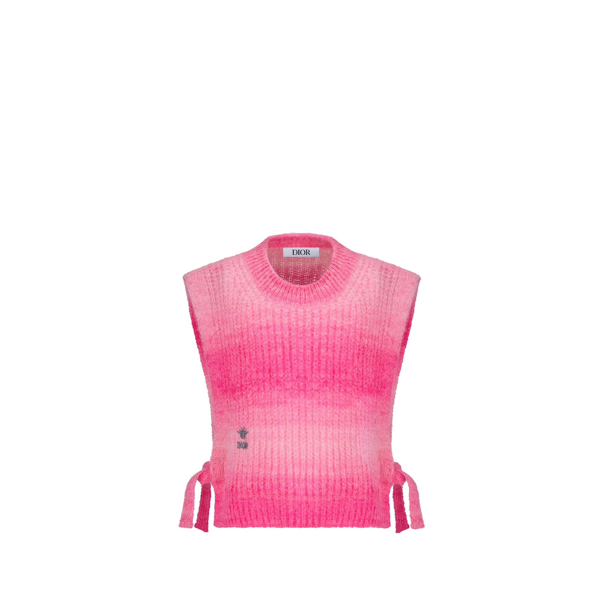 Kids' Sweater Vest Gradient Pink Mohair and Alpaca Blend Knit | DIOR