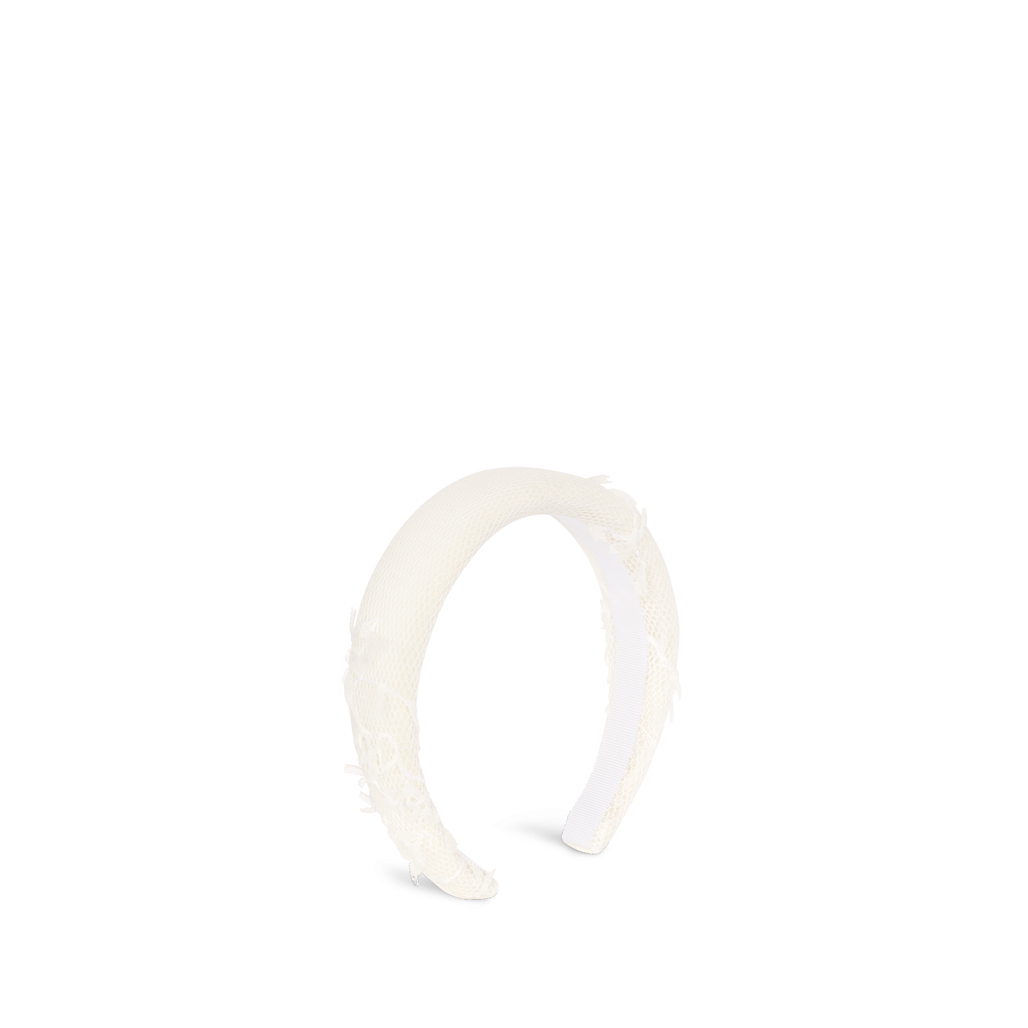 Kids' Headband Ivory Floral Mesh and Tulle | DIOR