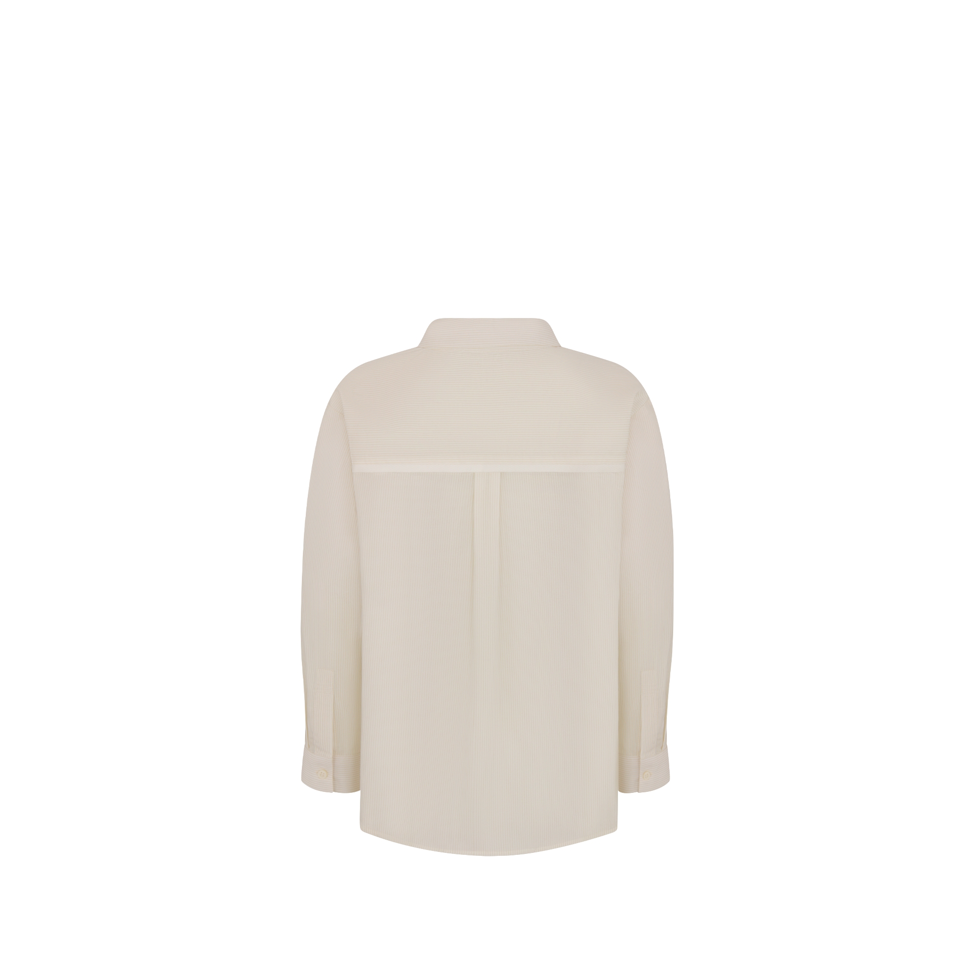 Kids' Shirt Ivory and Beige Striped Cotton Poplin | DIOR