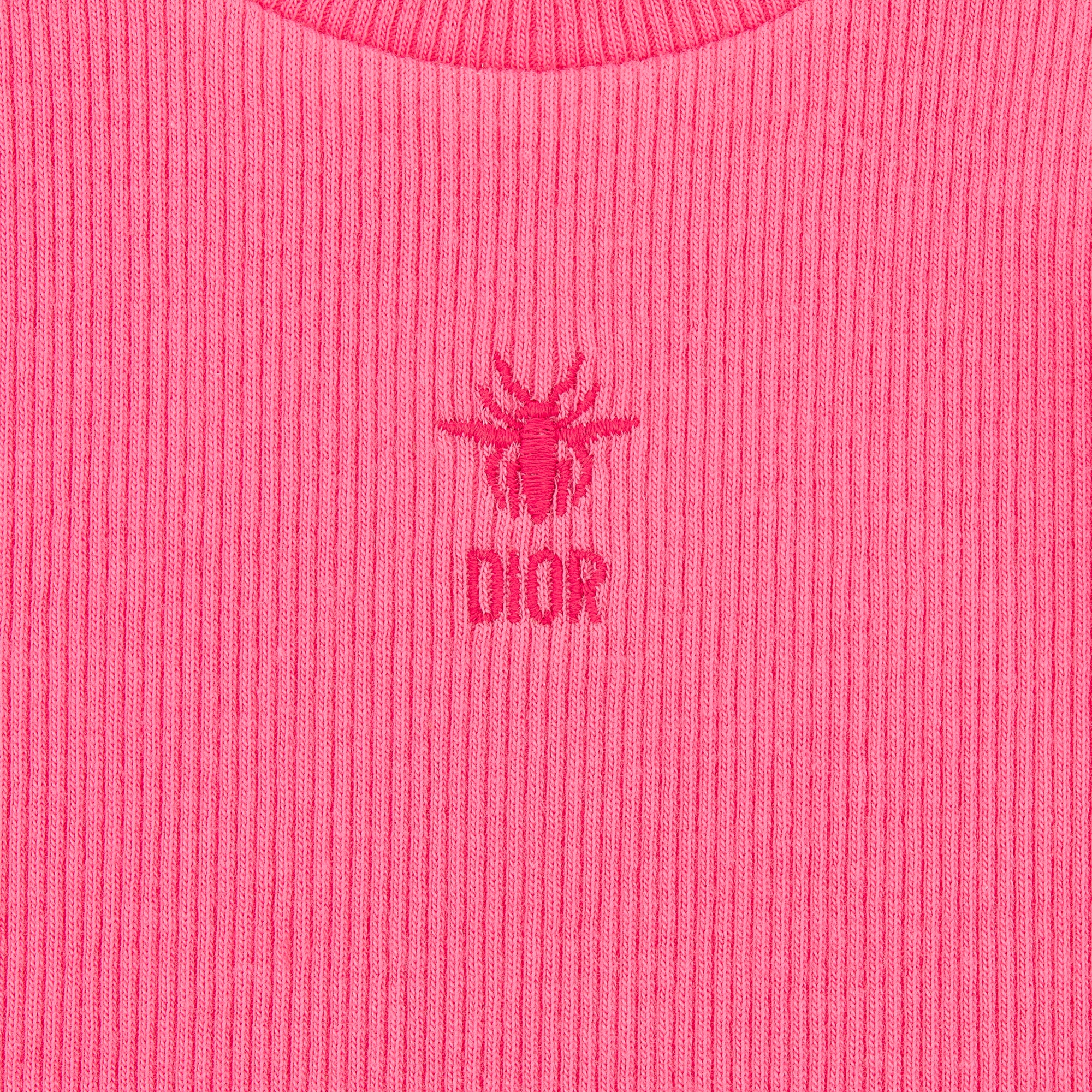 Baby T-Shirt Pink Ribbed Cotton Jersey | DIOR