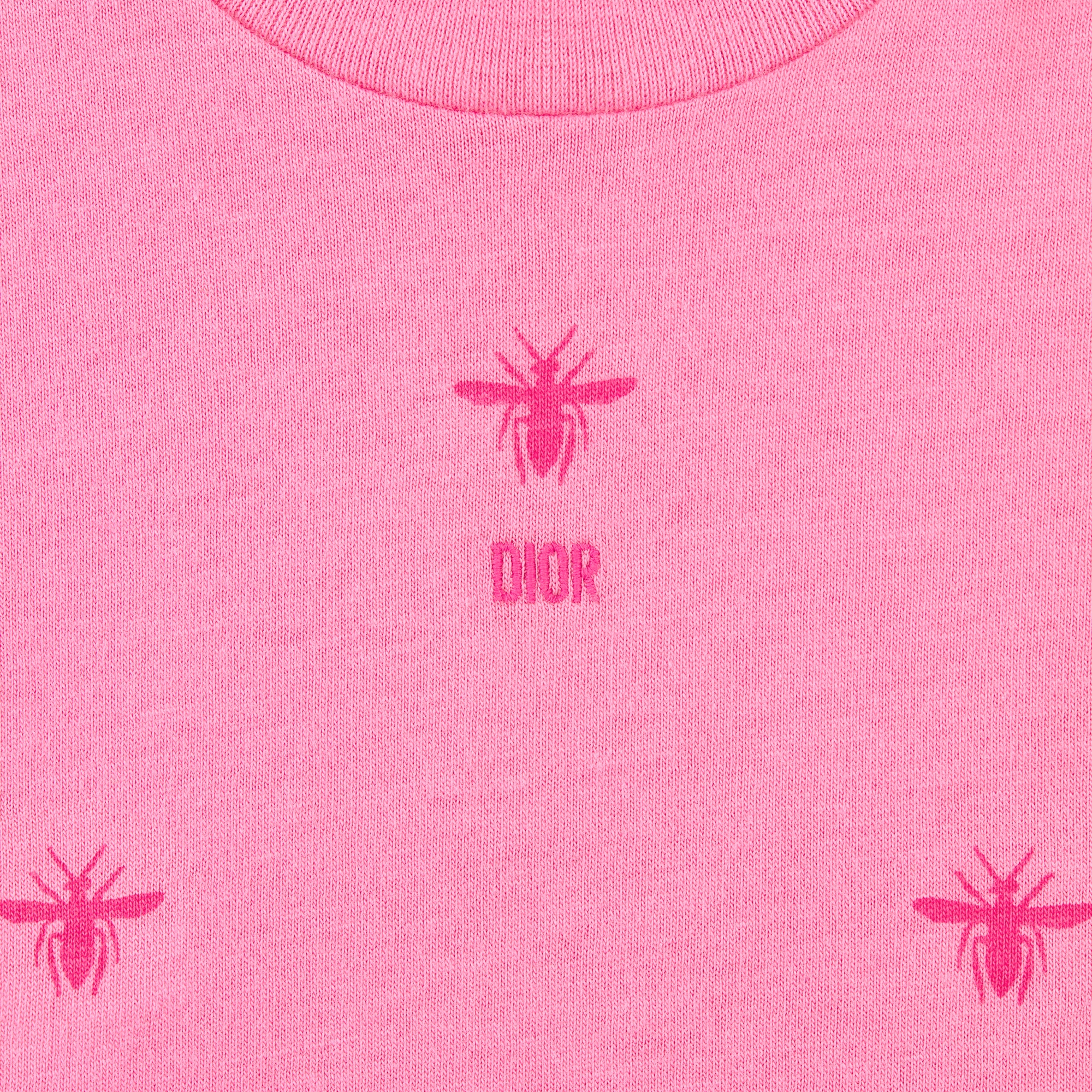 Baby T-Shirt Pink Cotton Jersey with Bee Motif | DIOR