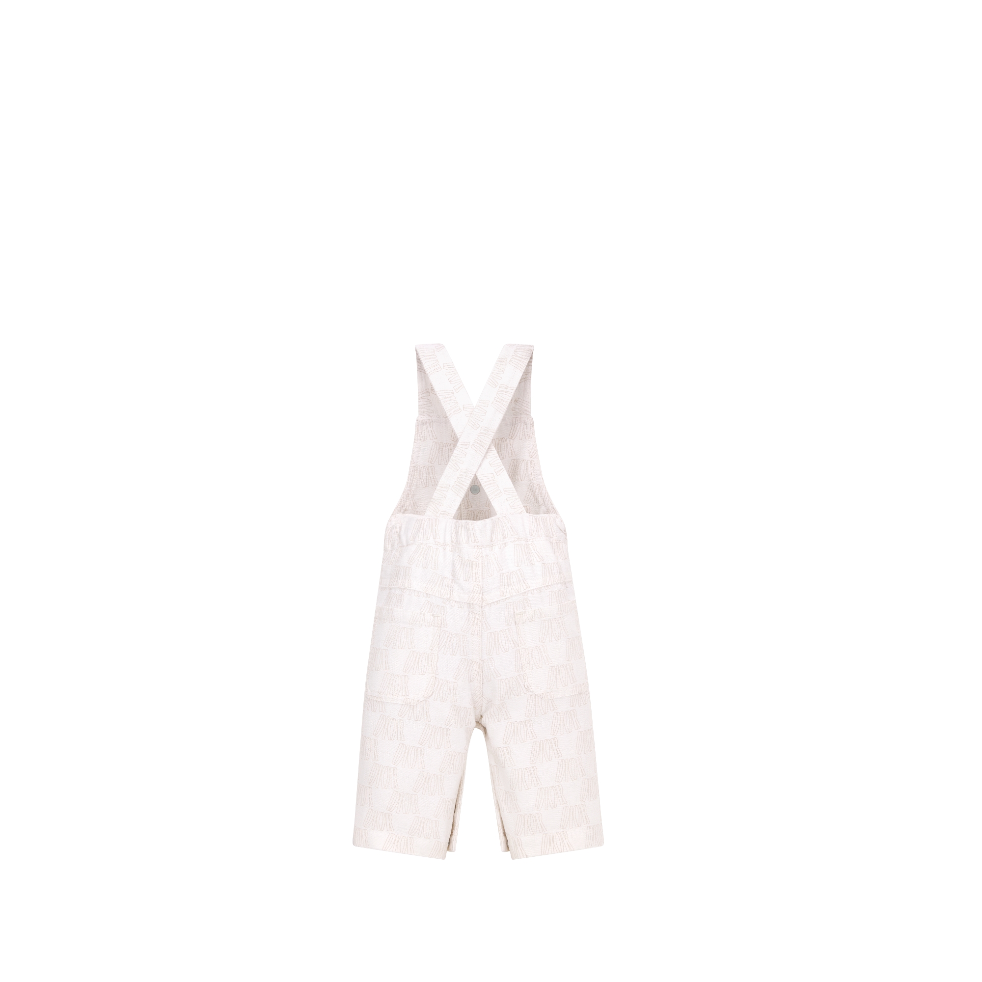 Baby Overalls Ivory Cotton Gabardine with Beige Dior Bohan Motif | DIOR