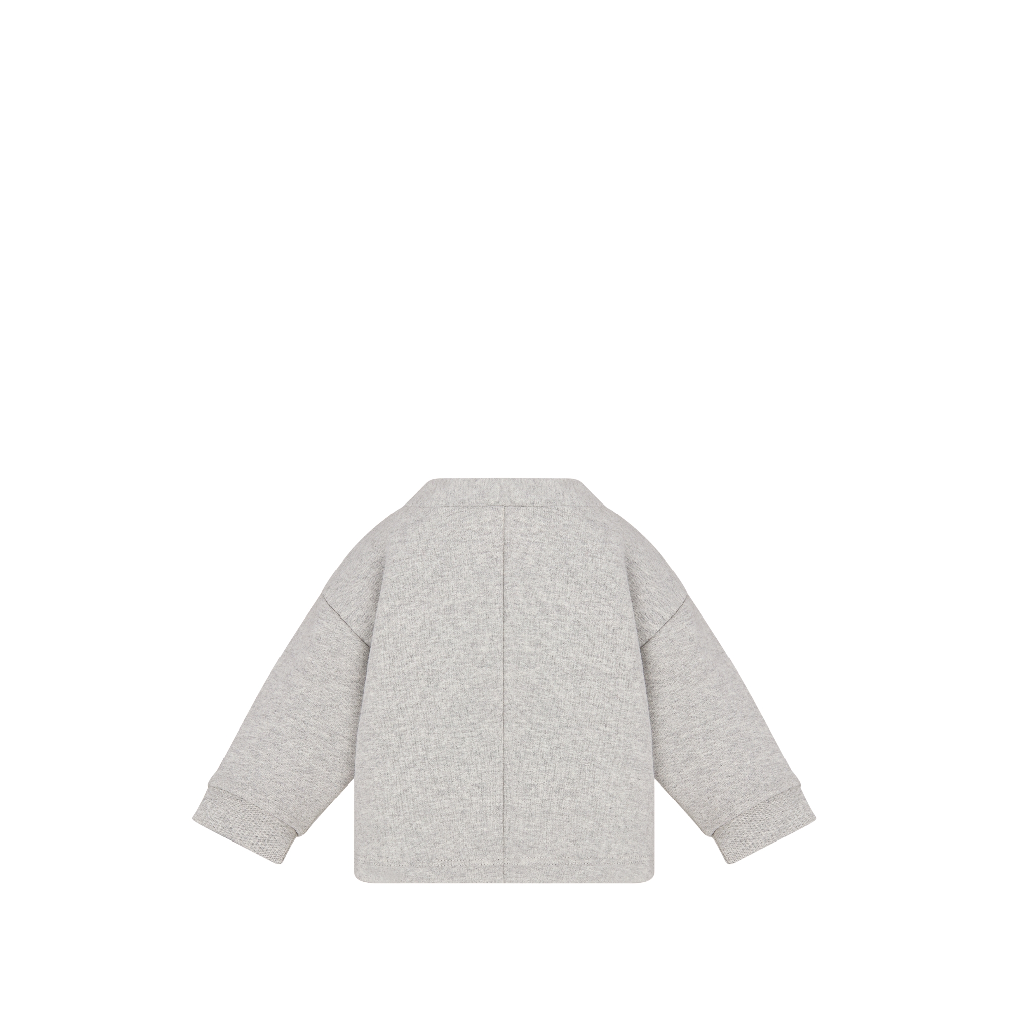 Baby Cardigan Jacket Heathered Gray Brushed Cotton Fleece | DIOR