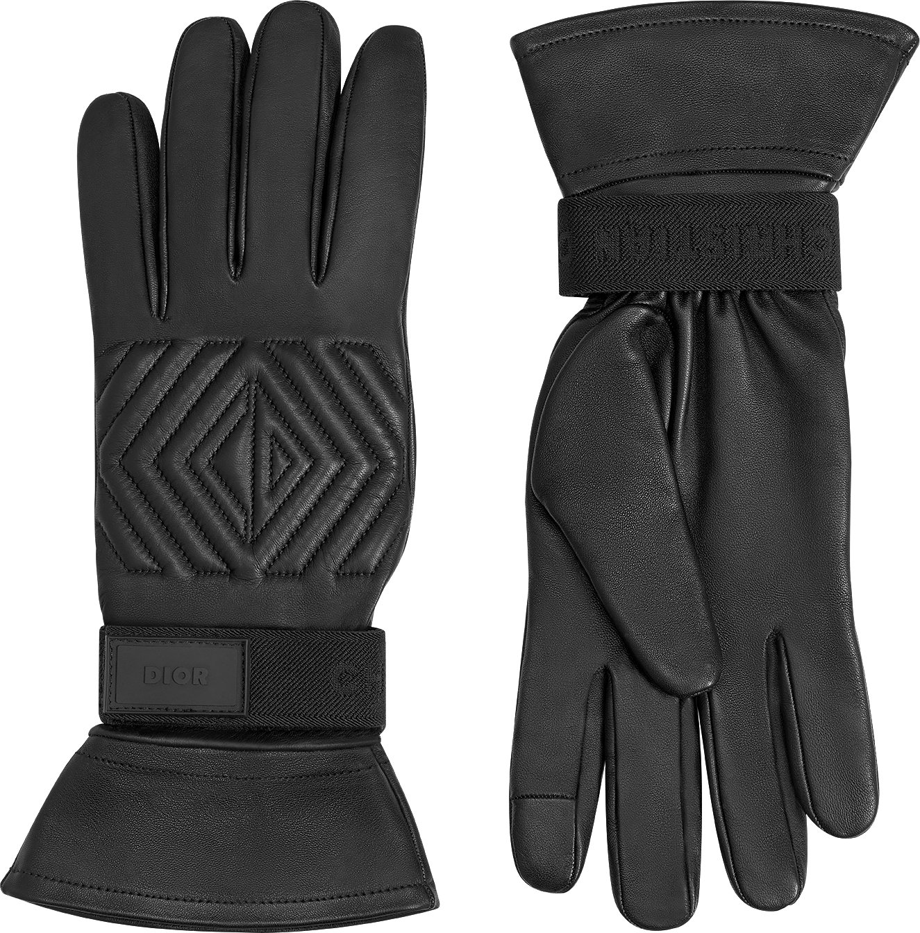 CD Diamond 장갑 블랙 스무스 양가죽 | DIOR