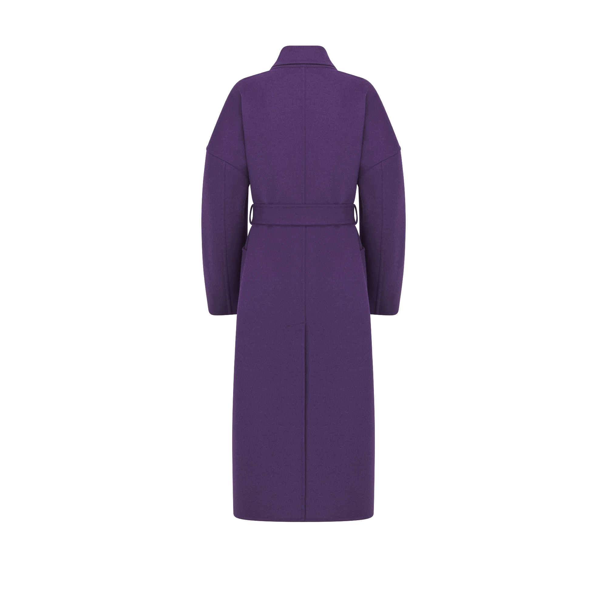 Mantel mit Gürtel Doppelgewebe aus Schurwoll- und Angorafilz in Lila | DIOR