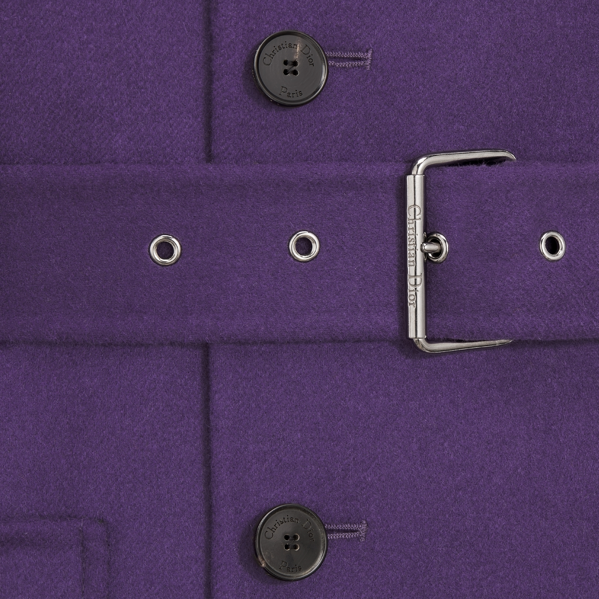 Belted Coat Purple Double-Sided Blended Virgin Wool and Angora Felt | DIOR